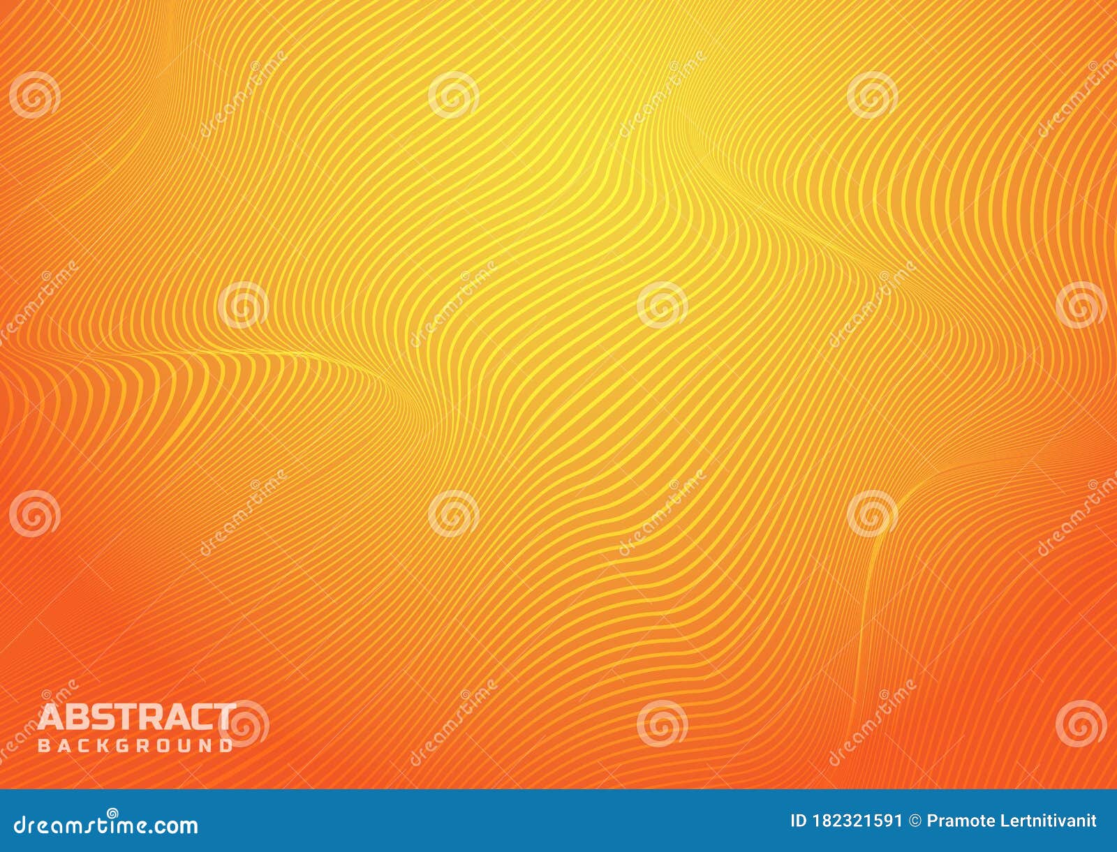 Abstract Striped Orange and Yellow Curved Line Stripe Wave Background ...