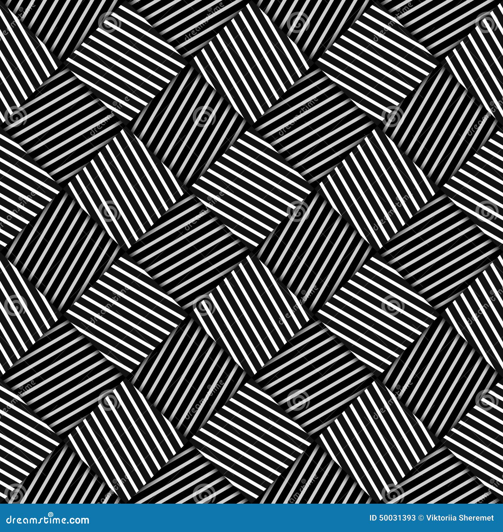 Abstract Striped Rhombuses Geometric Vector Seamless Pattern Stock ...