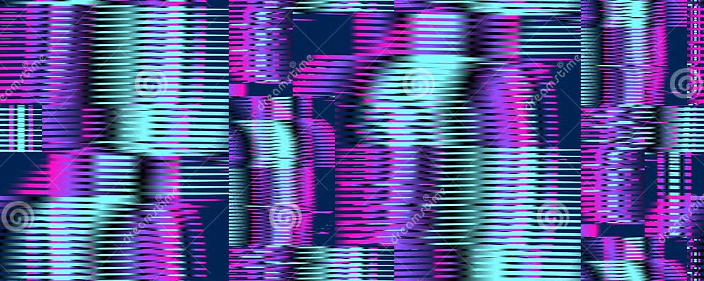 Abstract Striped Seamless Texture with Glitch Gradient Convex Forms ...