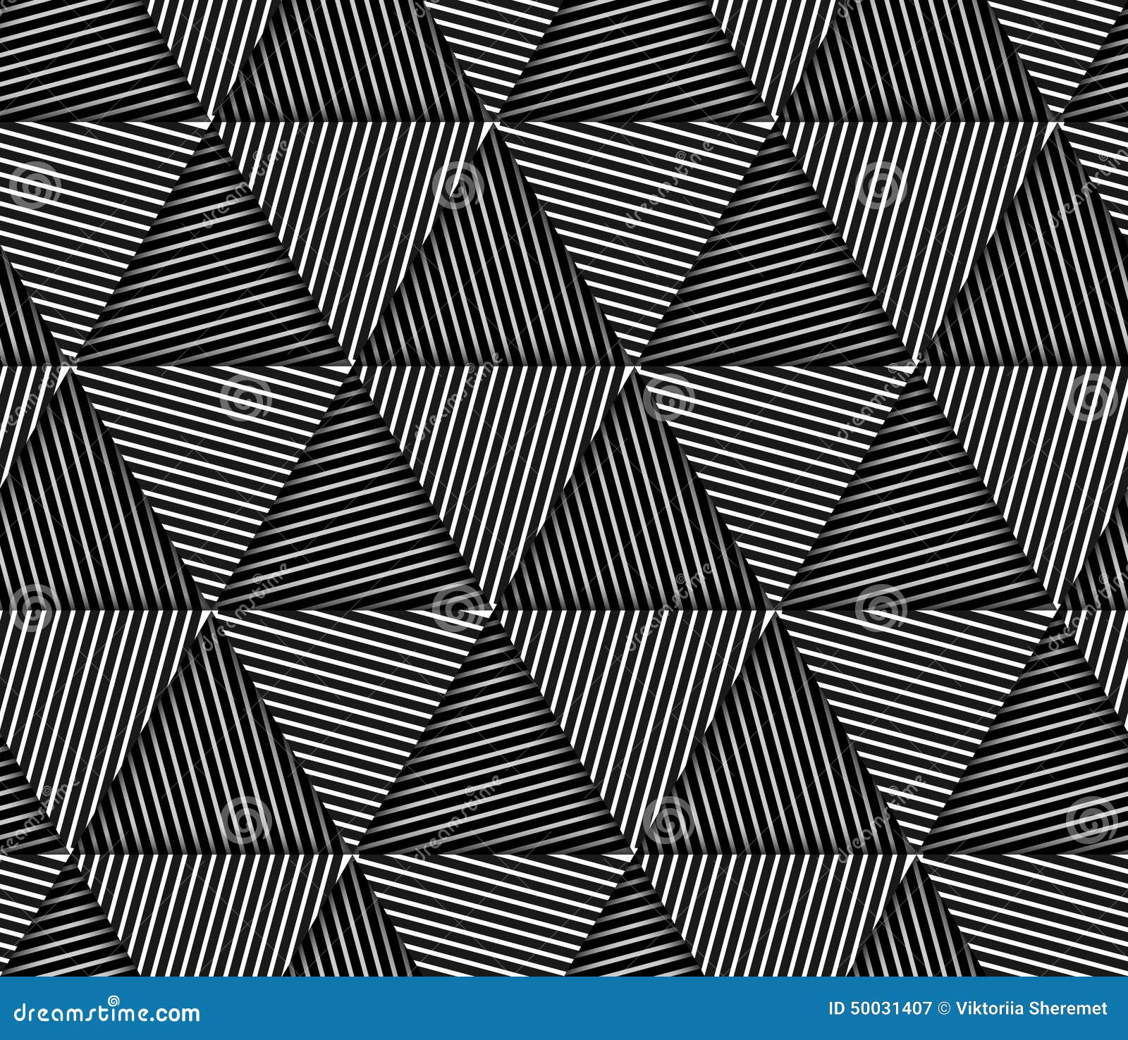 Abstract Striped Triangles Geometric Vector Seamless Pattern Stock ...