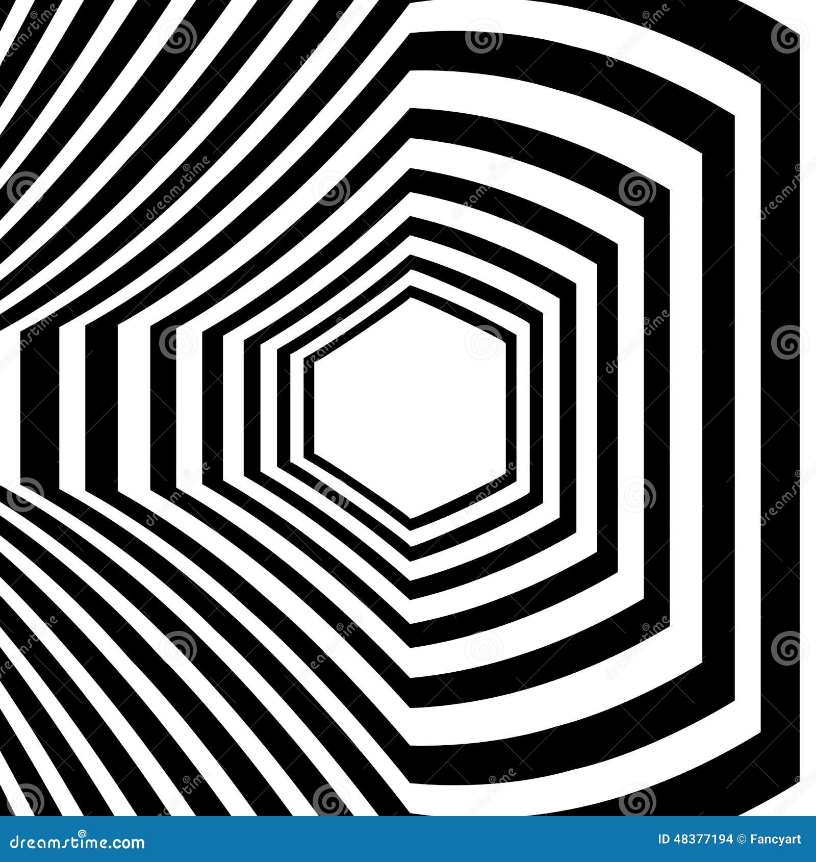 Abstract Striped Warped Optical Illusion Stock Vector - Illustration of ...