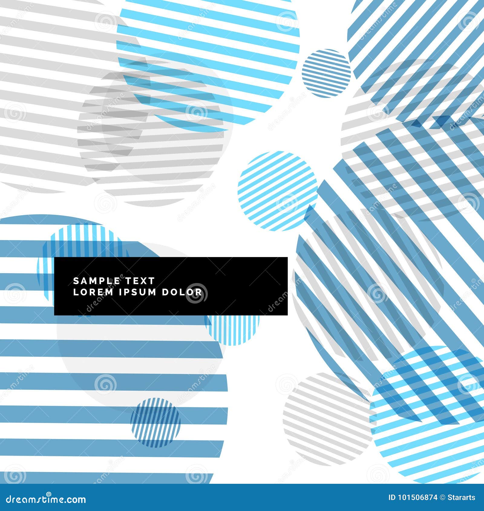 Abstract Stripes Circles Background with Blue Theme Stock Vector ...