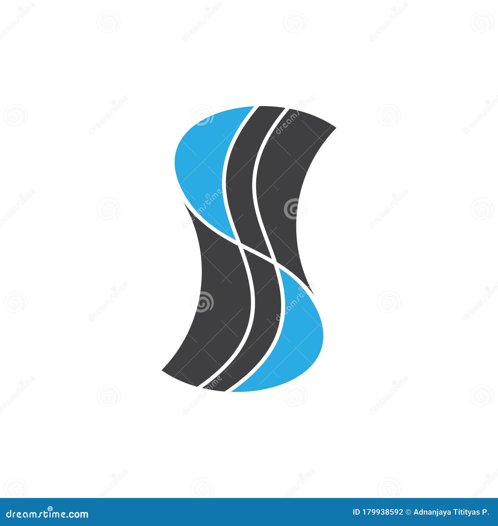 Abstract Stripes Curves Geometric Logo Vector Stock Vector ...