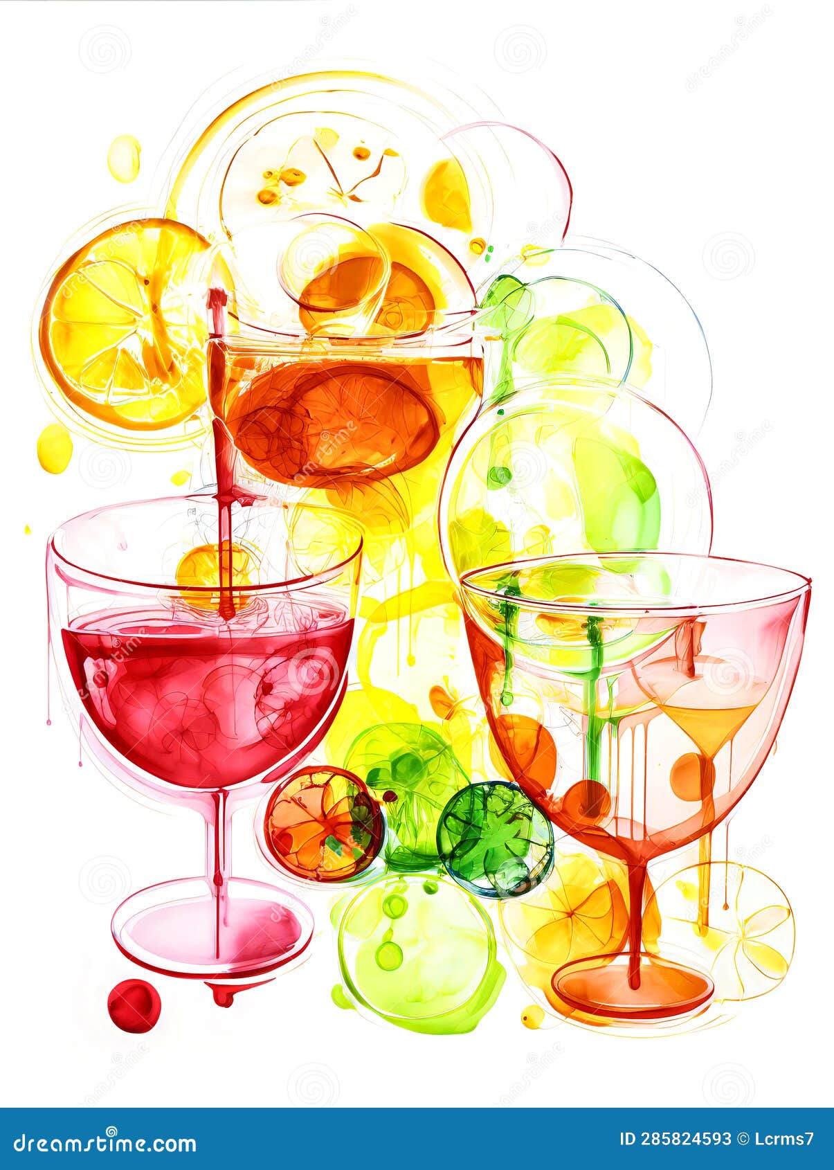 Abstract Strokes of Flavor Colorful Cocktails Unleashed Stock ...