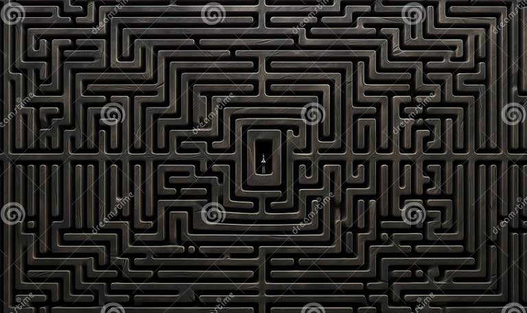 Abstract Structural Background with Dark Labyrinth. Stock Photo - Image ...