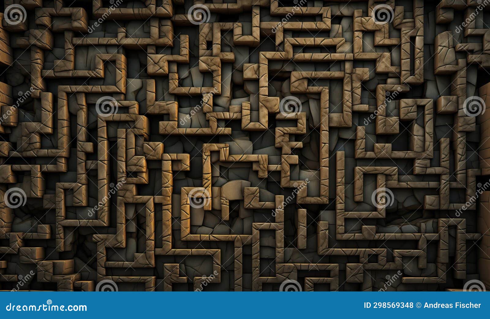 Abstract Structural Background with Dark Labyrinth. Stock Illustration ...