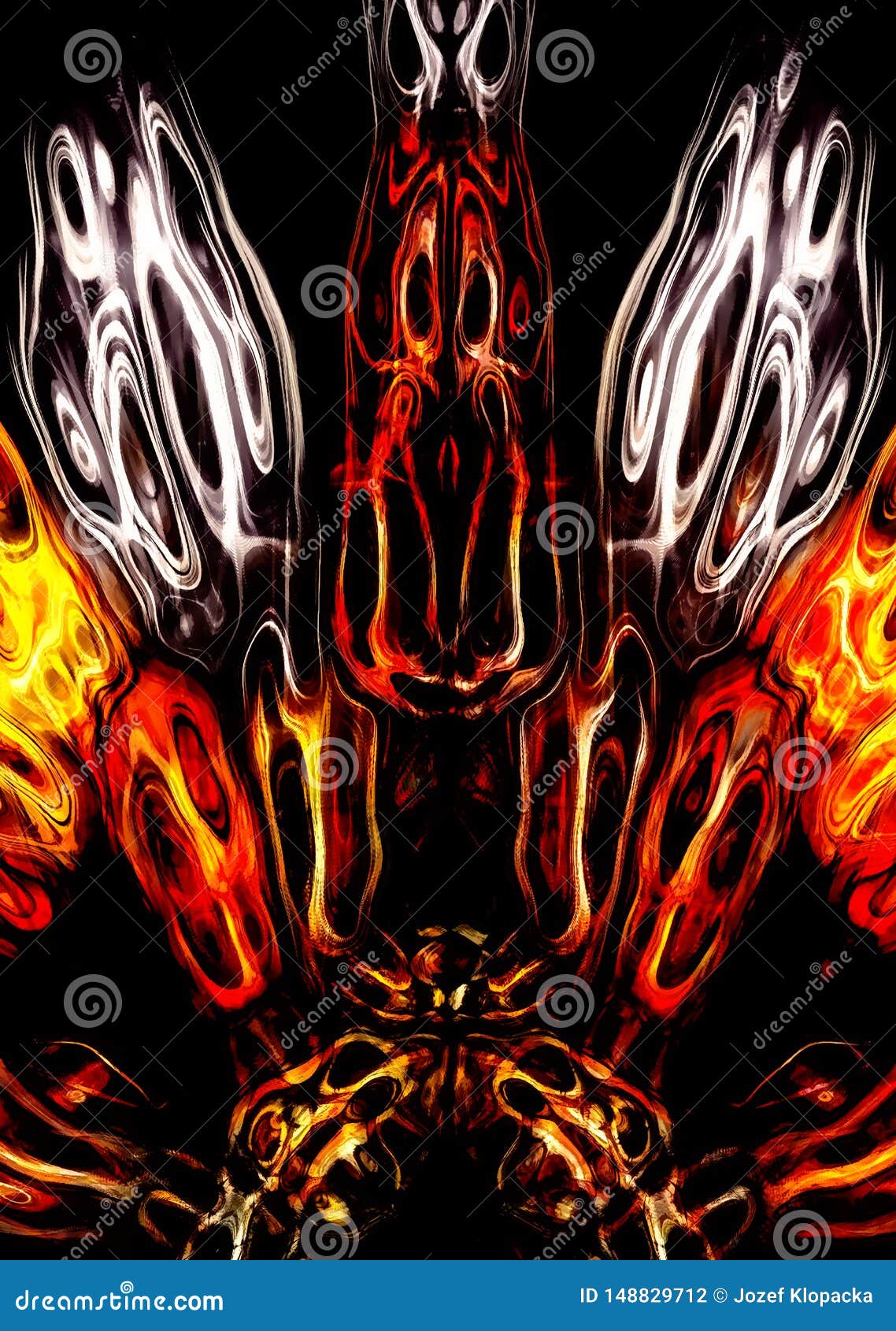 Abstract Structure on Black Background, Fire Concept Stock Illustration ...