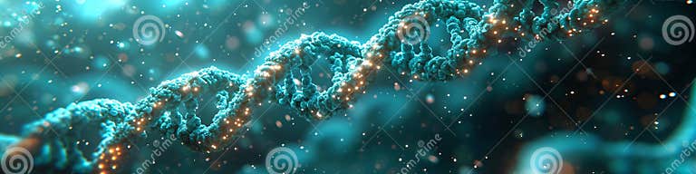Abstract Structure of DNA Molecule on Blurred Background. DNA Double ...