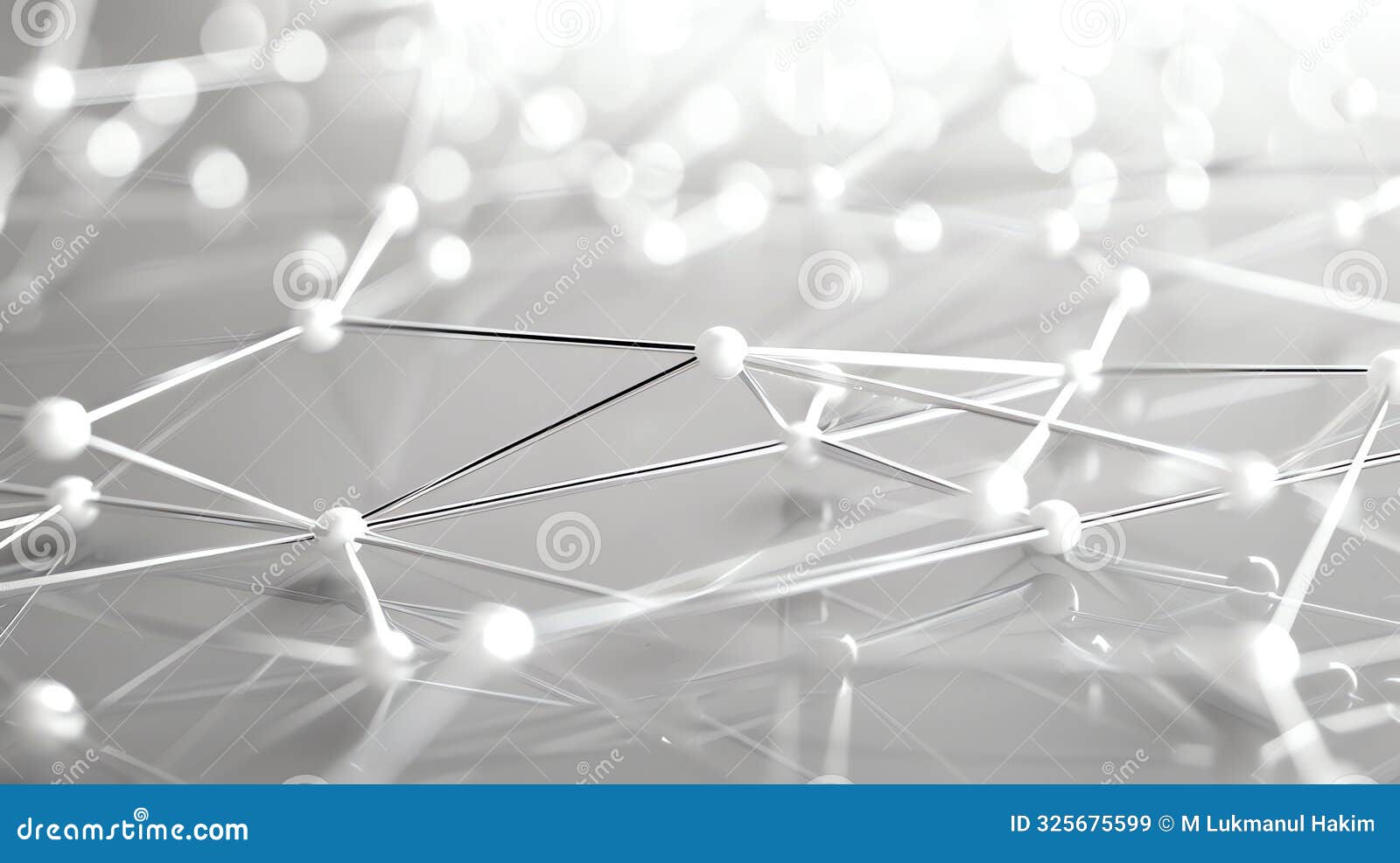 Abstract Structure of White Spheres Connected with Lines, Representing ...