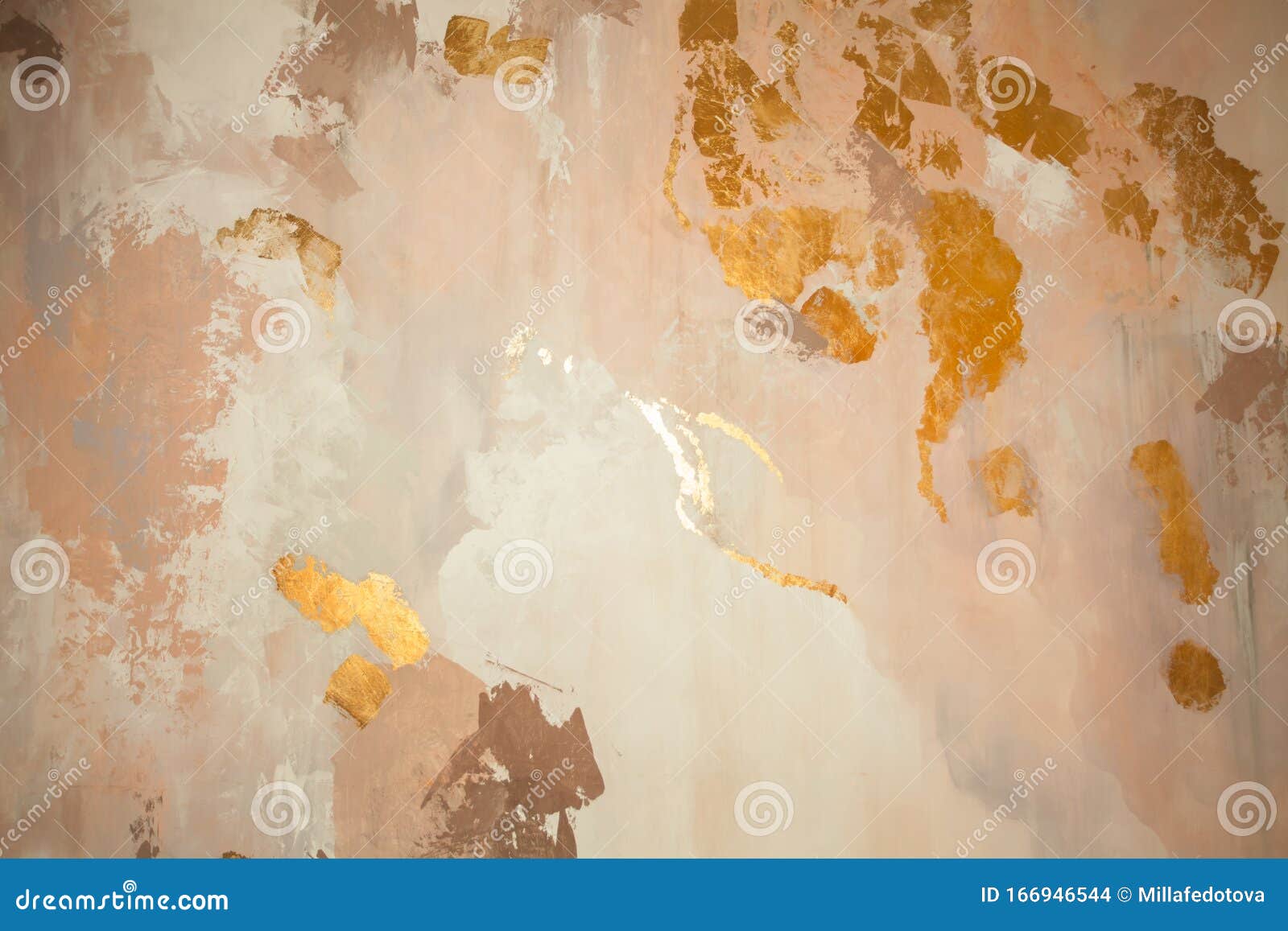 Abstract Stucco Wall Background with Golden Pattern Stock Photo - Image ...