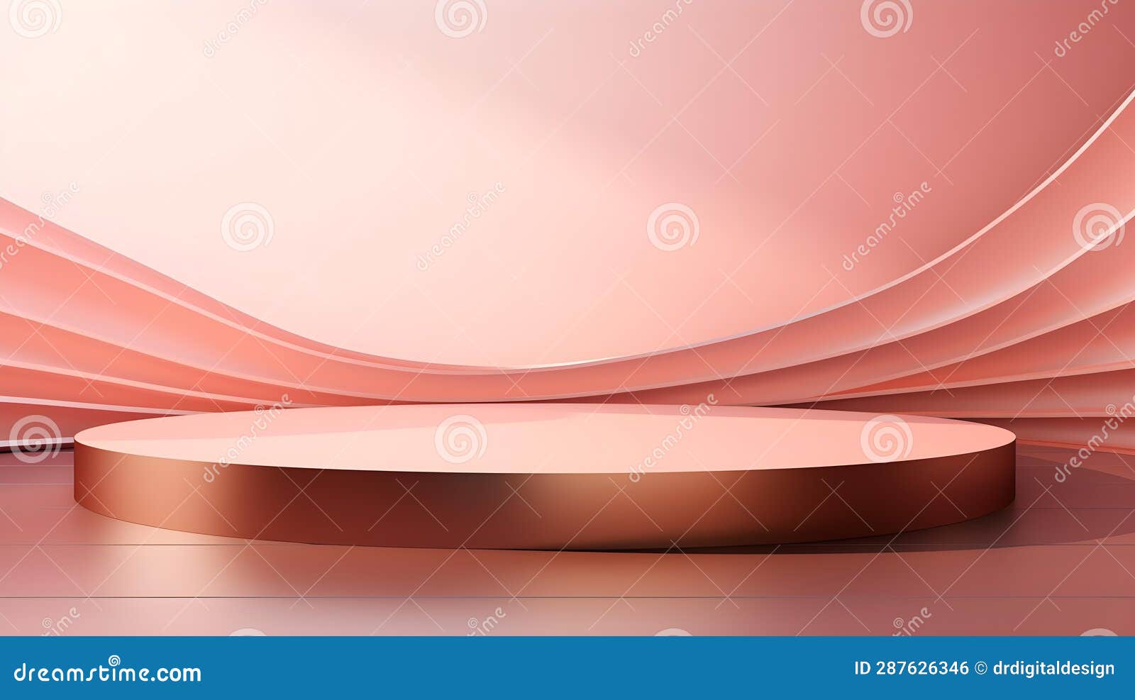 Abstract Studio Background in Rose Gold Colors. Minimal Showroom for ...