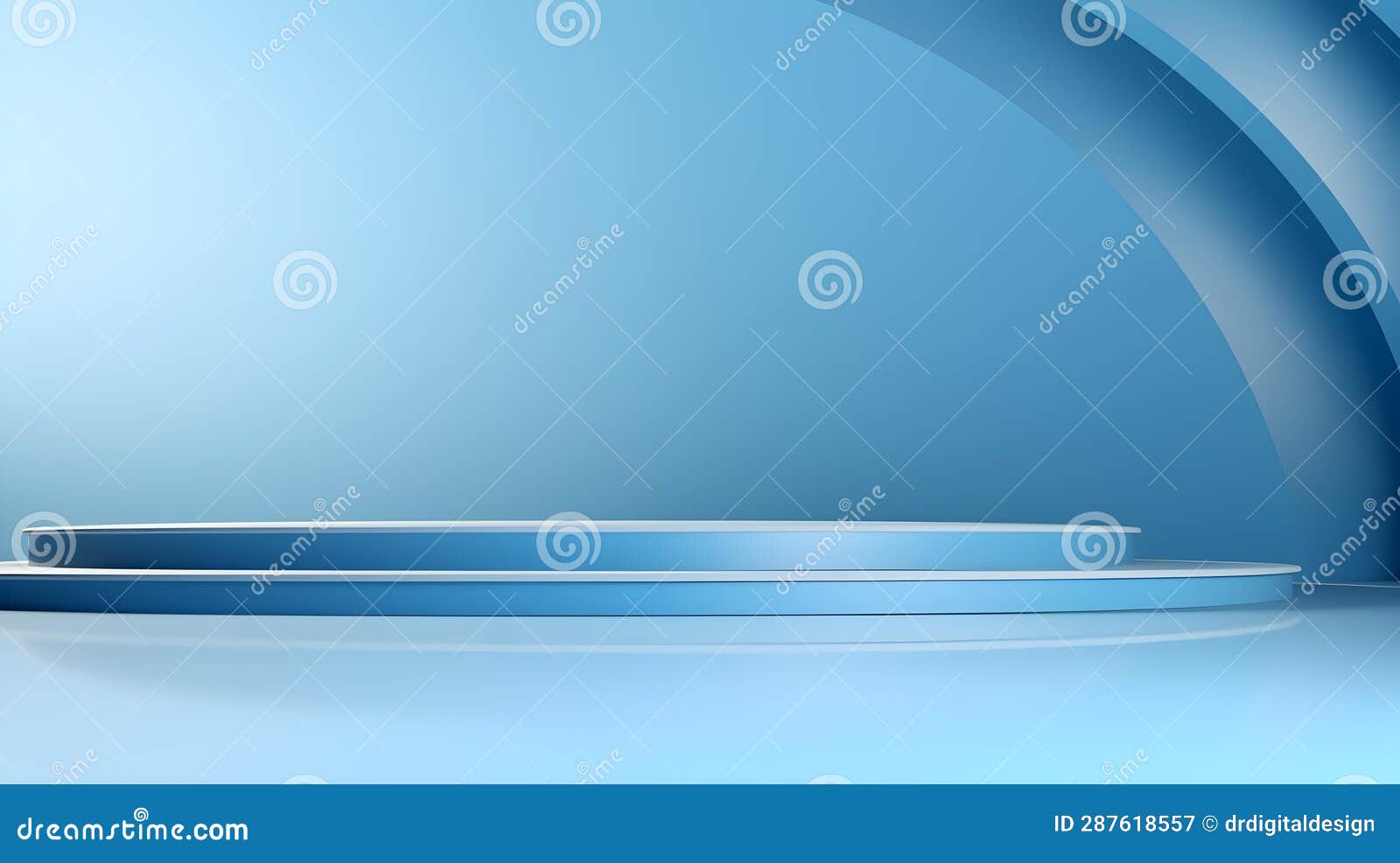 Abstract Studio Background in Light Blue Colors. Minimal Showroom for ...