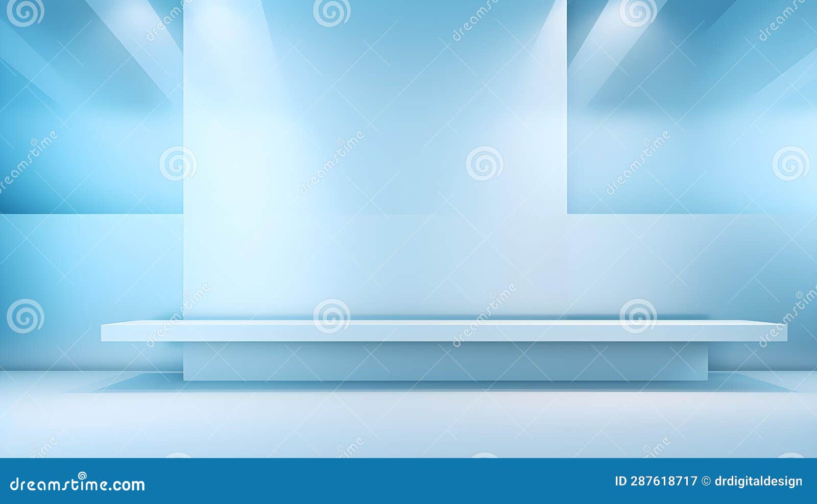 Abstract Studio Background in Light Blue Colors. Minimal Showroom for ...