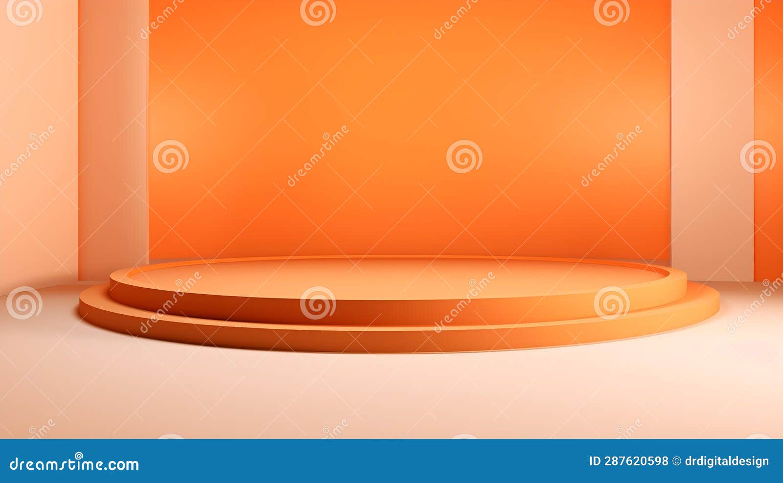 Abstract Studio Background in Light Orange Colors. Minimal Showroom for ...