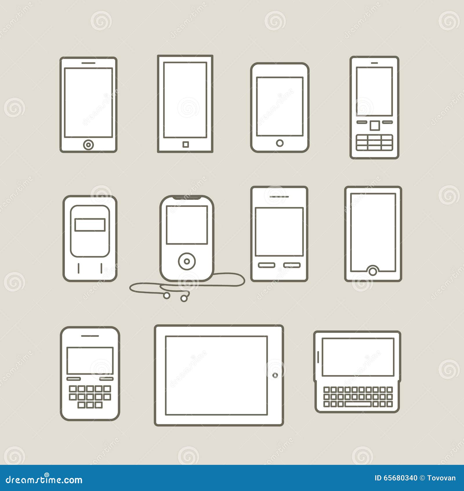 Abstract Style Modern and Vintage Mobile Gadgets Stock Vector ...