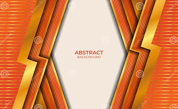Abstract Style Orange and Gold Design Stock Vector - Illustration of ...