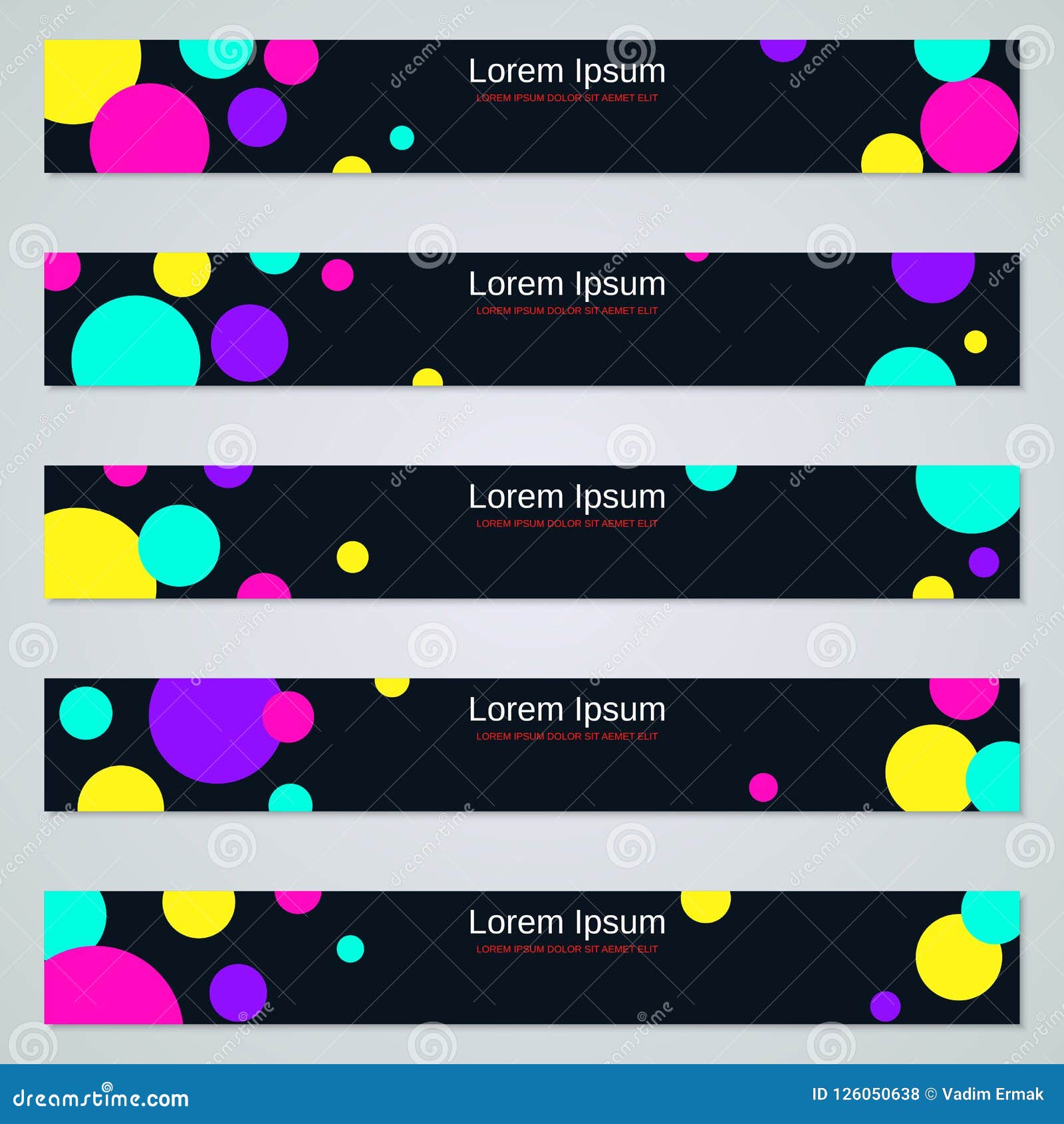 Abstract Style Web Banners Vector Templates Stock Vector - Illustration ...