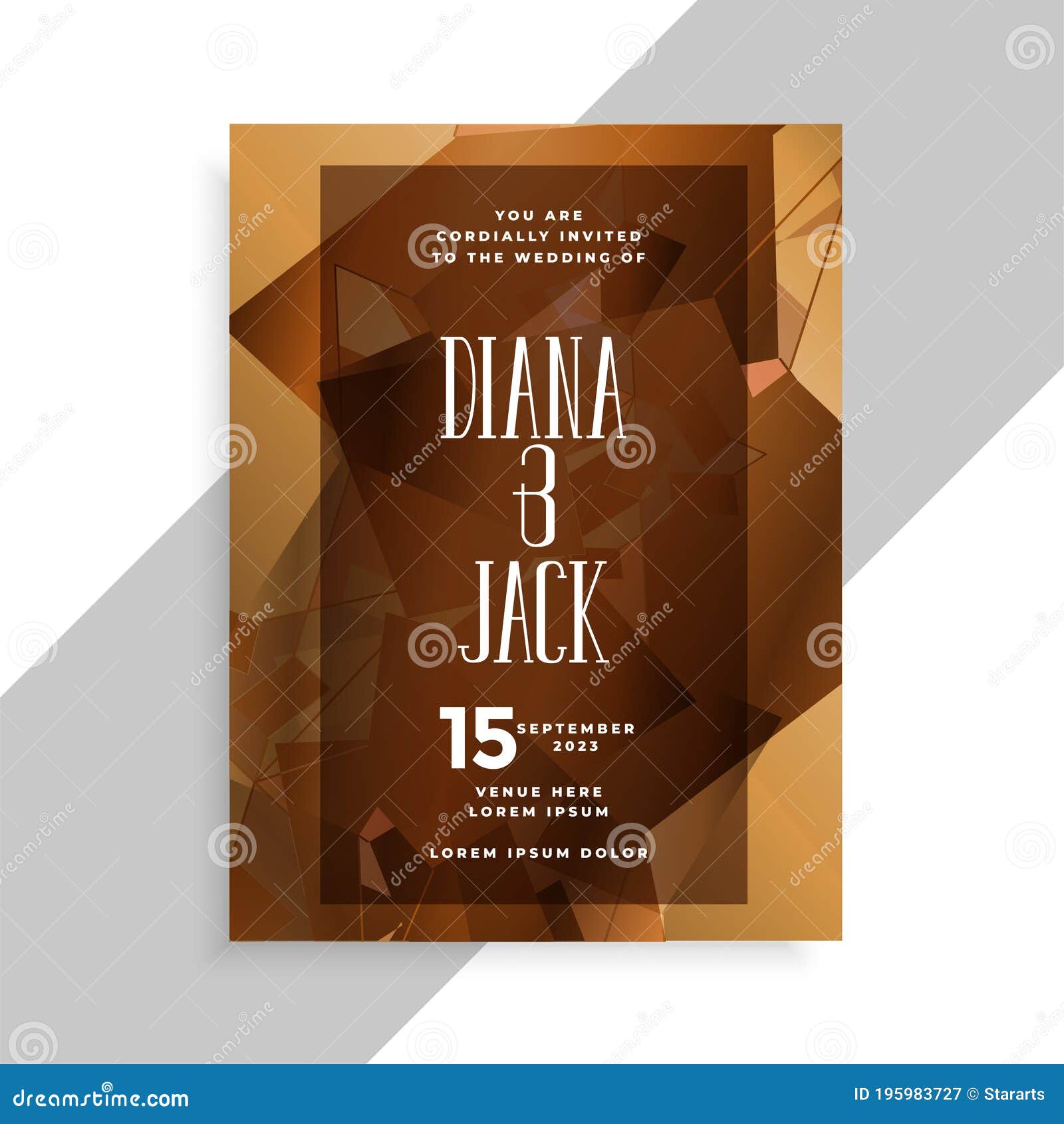 Abstract Style Wedding Invitation Card Design Template Stock Vector ...