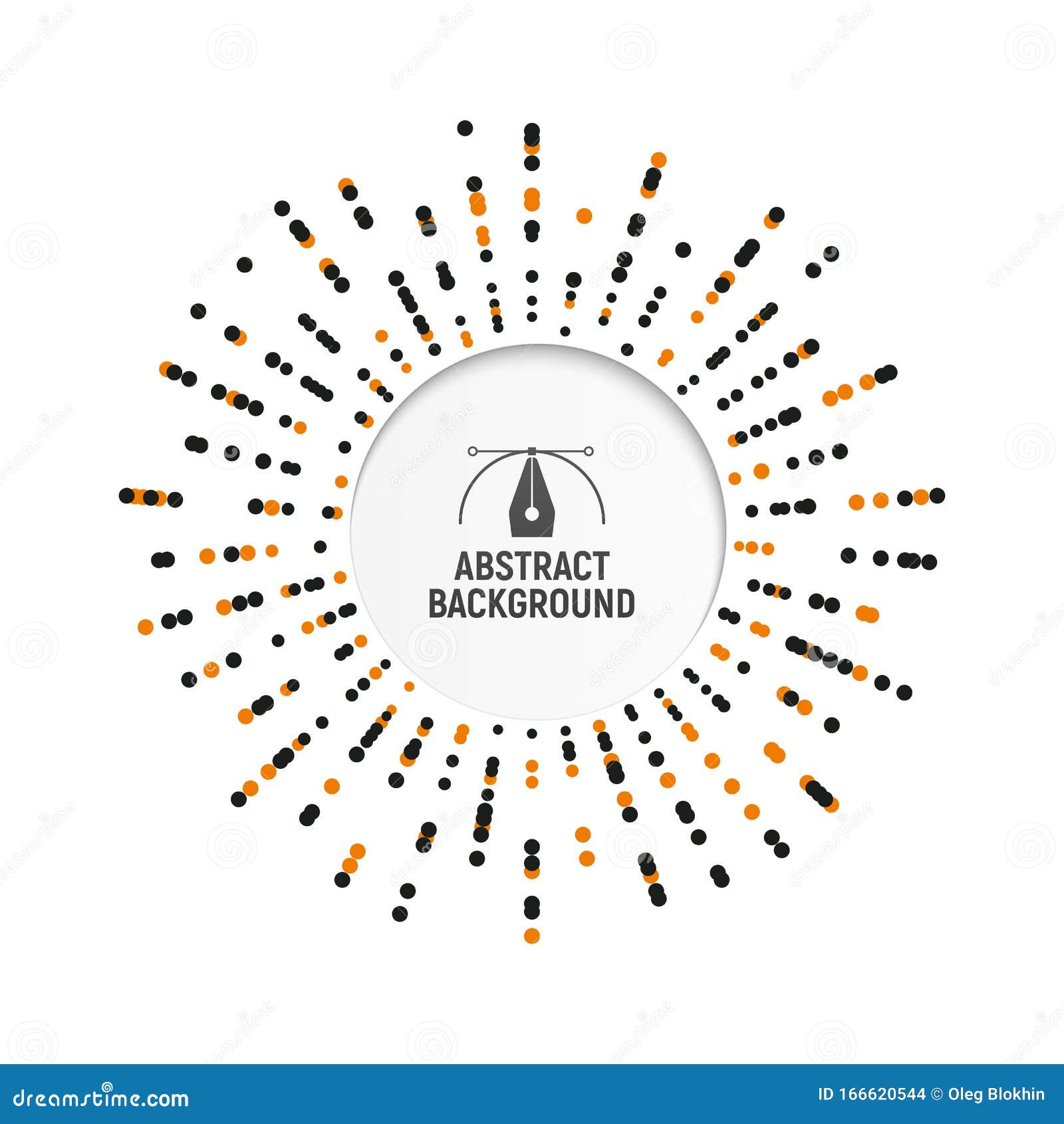 Abstract Stylised Firework with Cutted Circle for Text.Colorful Dots ...