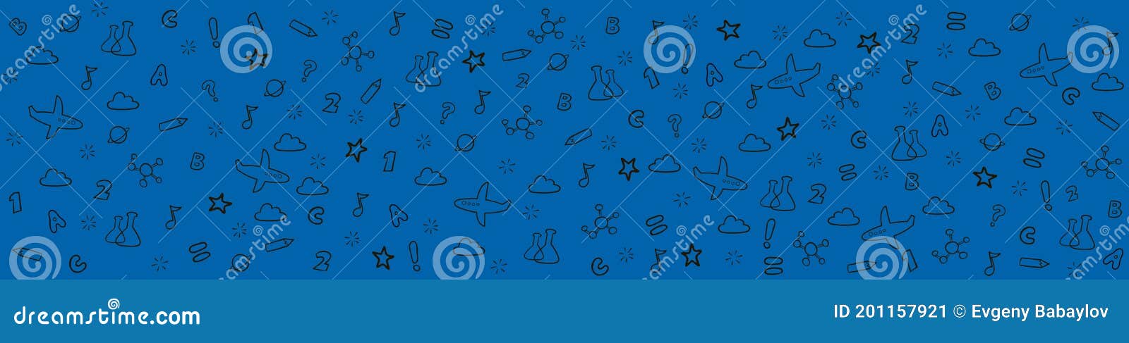 Abstract Stylish Background with Different Symbols of Study Stock ...