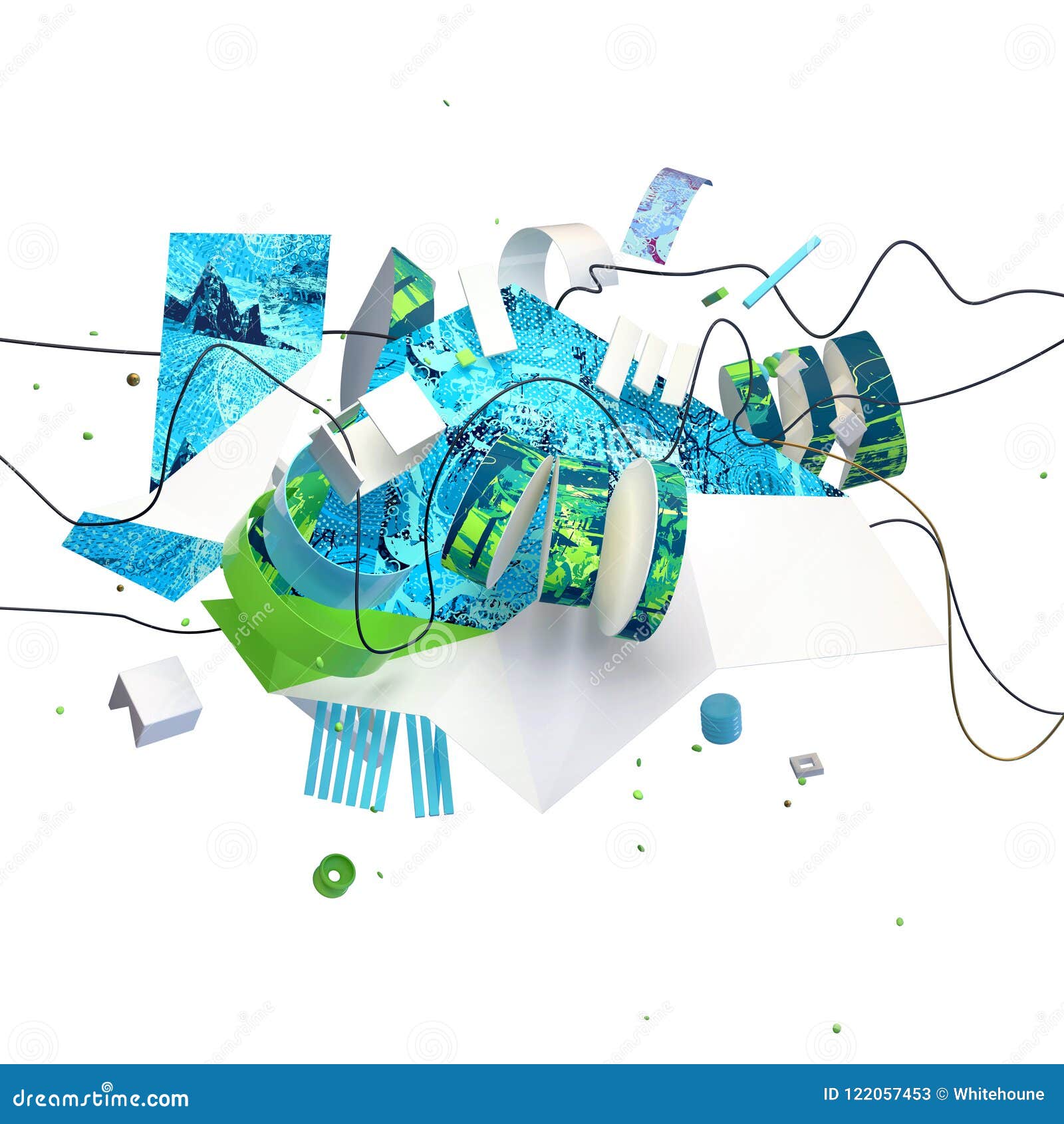 Abstract 3D composition stock image. Image of objects - 122057453