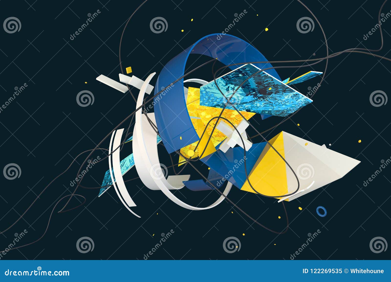 Abstract 3D Composition with Strange Things and Objects Stock Image ...