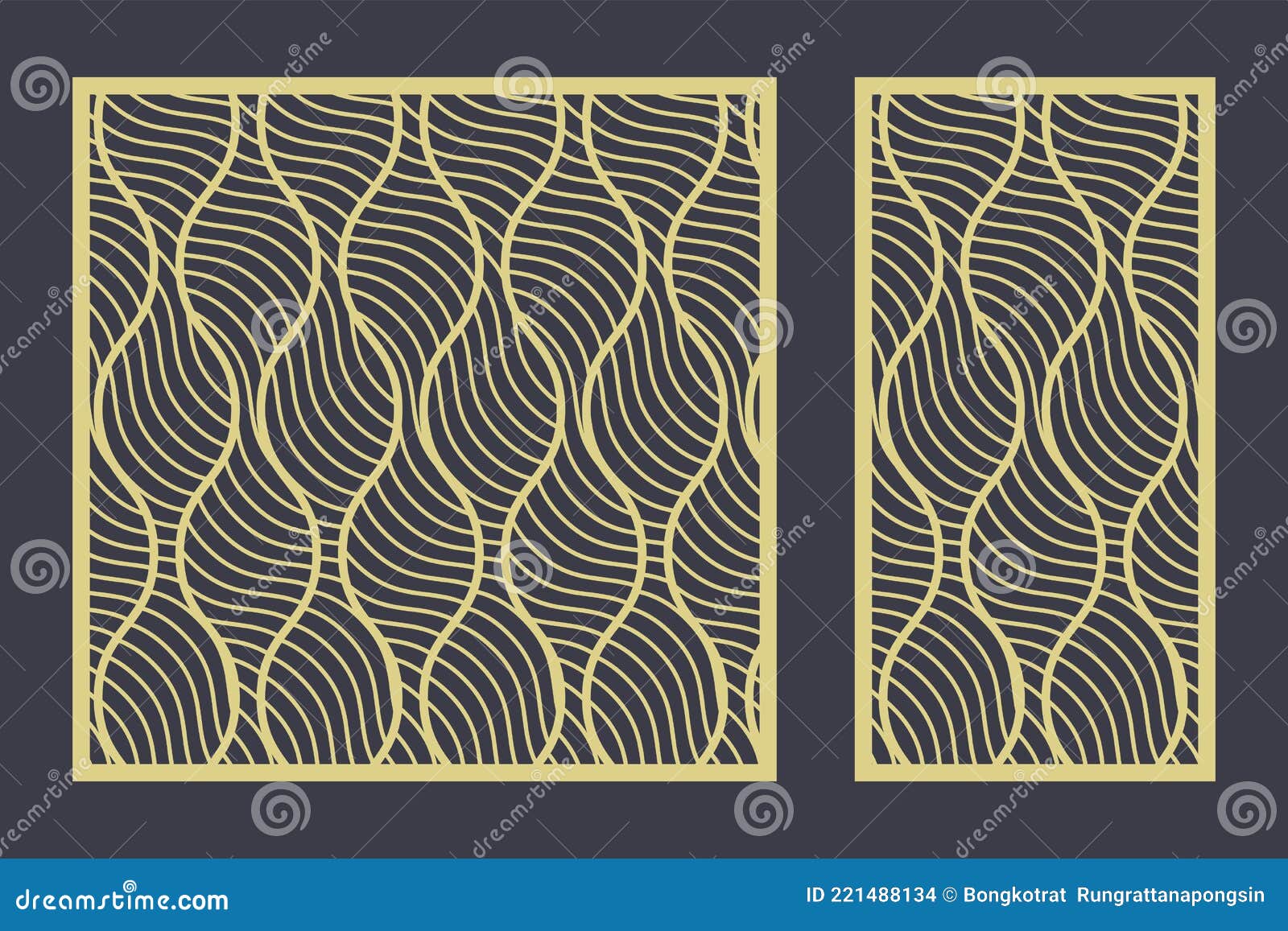 Abstract Stylish Line Wave Pattern Laser Cut Stock Vector ...