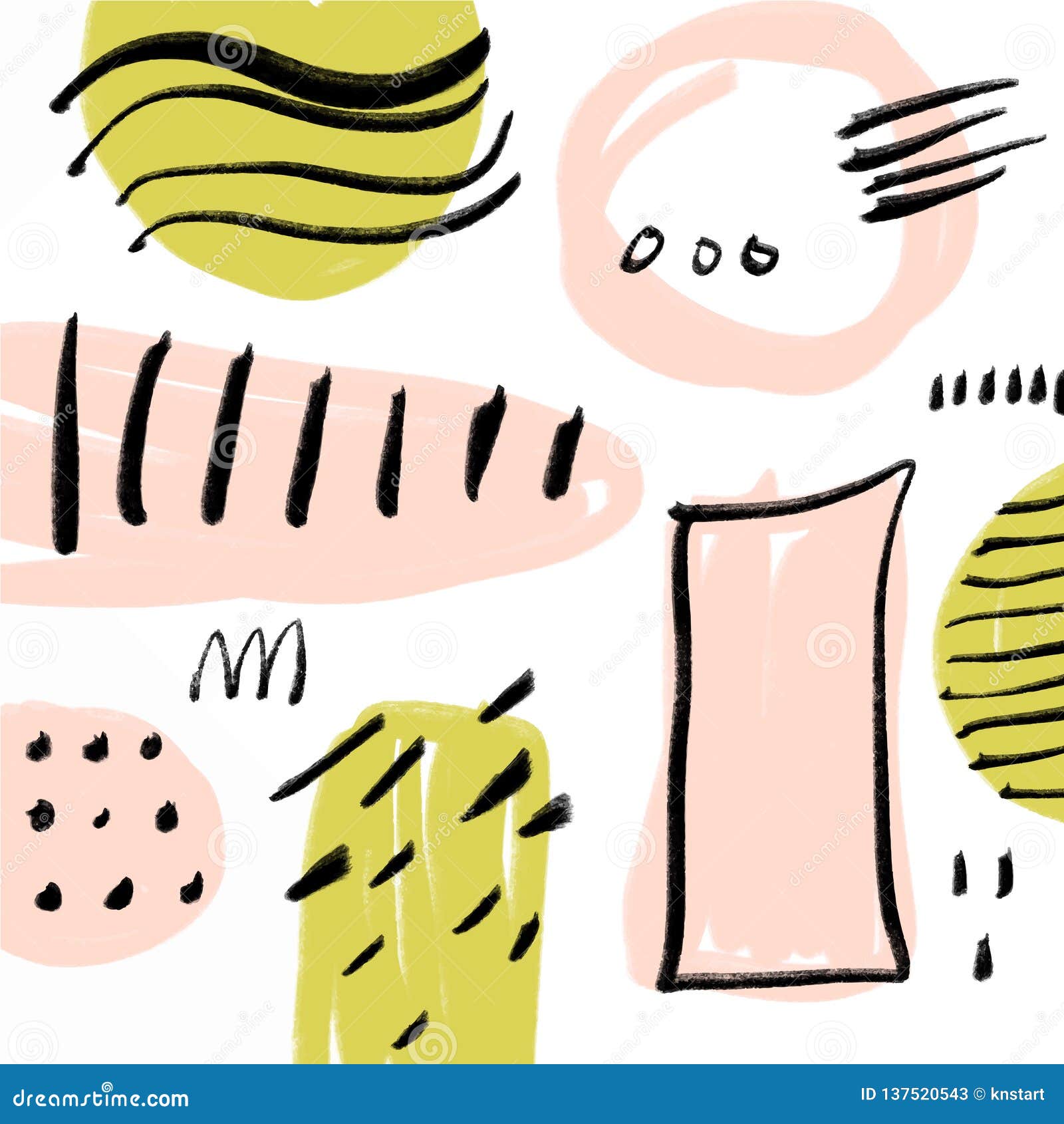 Abstract Scandinavian Style Pattern, Geometric Shapes. Vector ...