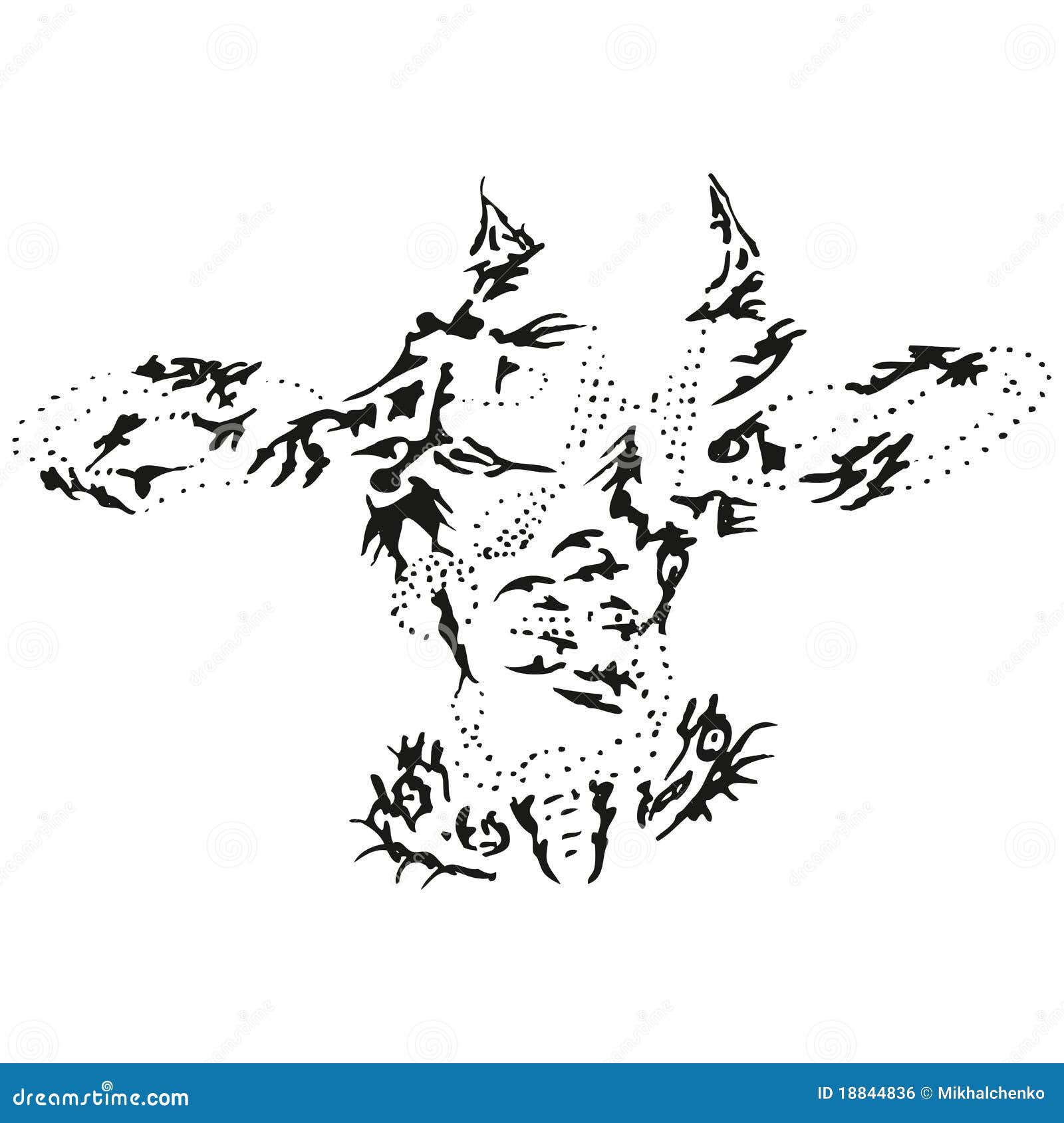Abstract Stylized B&W Cow Head Stock Vector - Illustration of acute ...