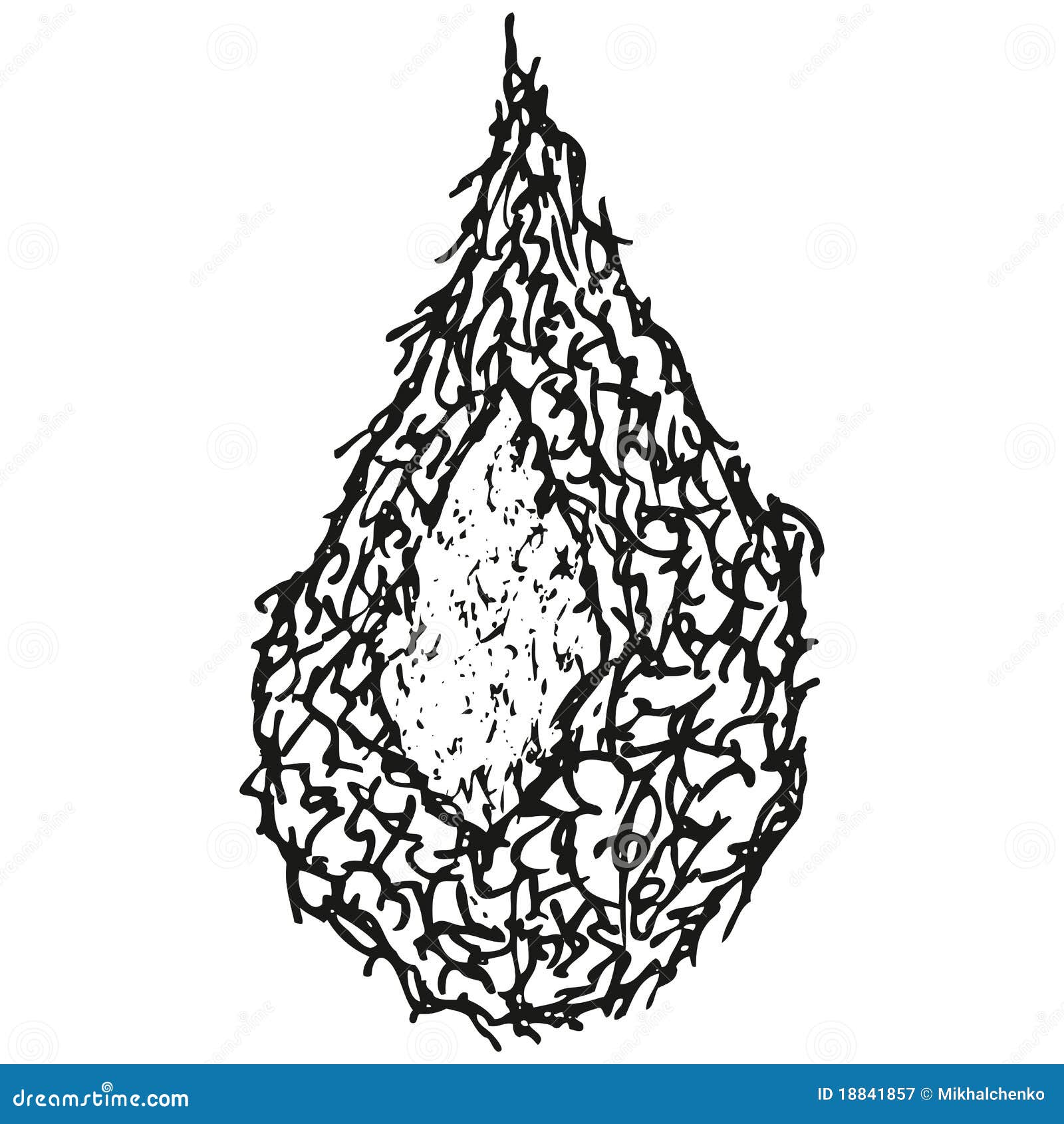 Abstract Stylized B&W Highlighted Blob Drop Stock Vector - Illustration ...