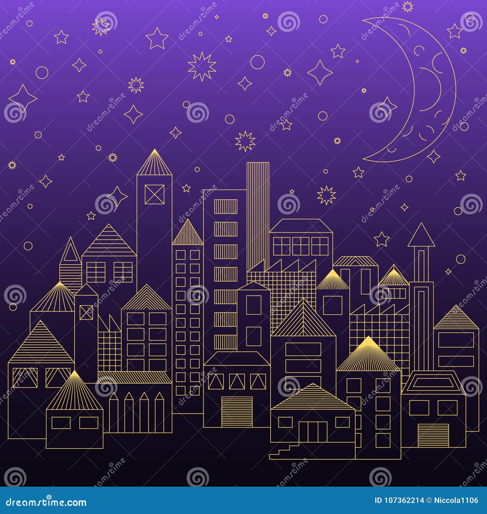 Abstract Stylized City Background Stock Vector - Illustration of ...