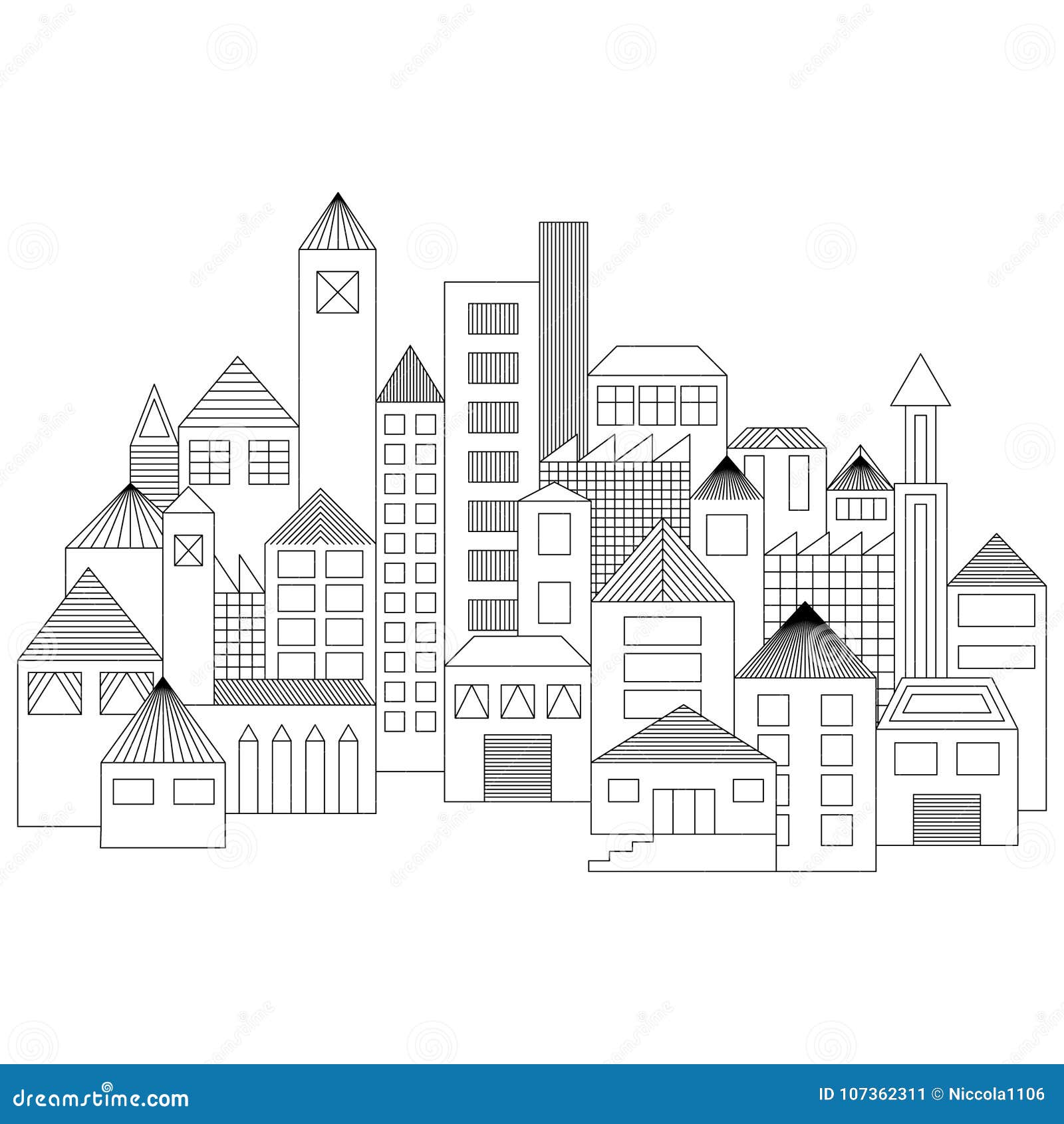 Abstract Stylized City Background Stock Vector - Illustration of ...
