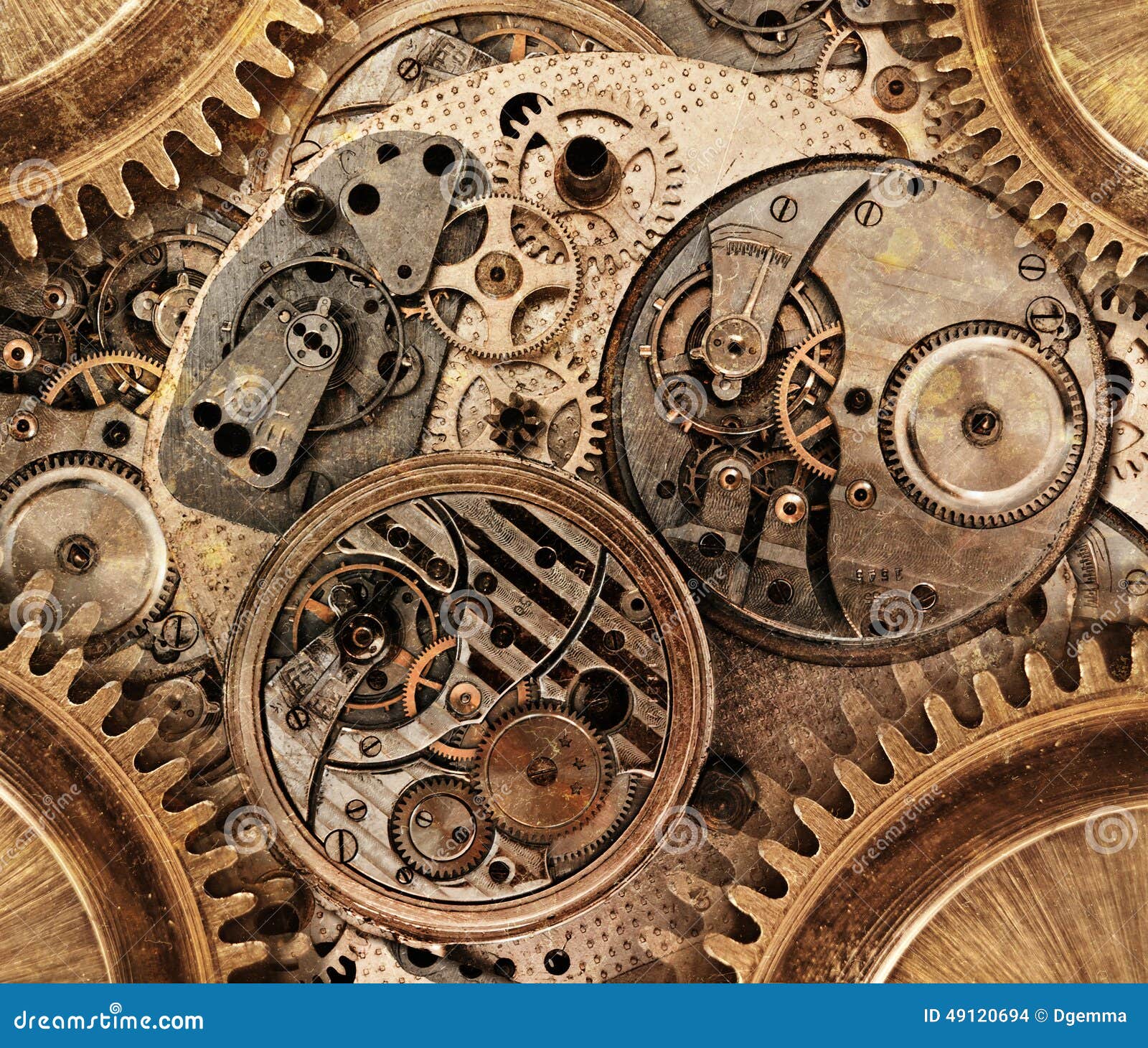 Stylized Collage Of A Mechanical Device Abstract Background Stock Photo ...