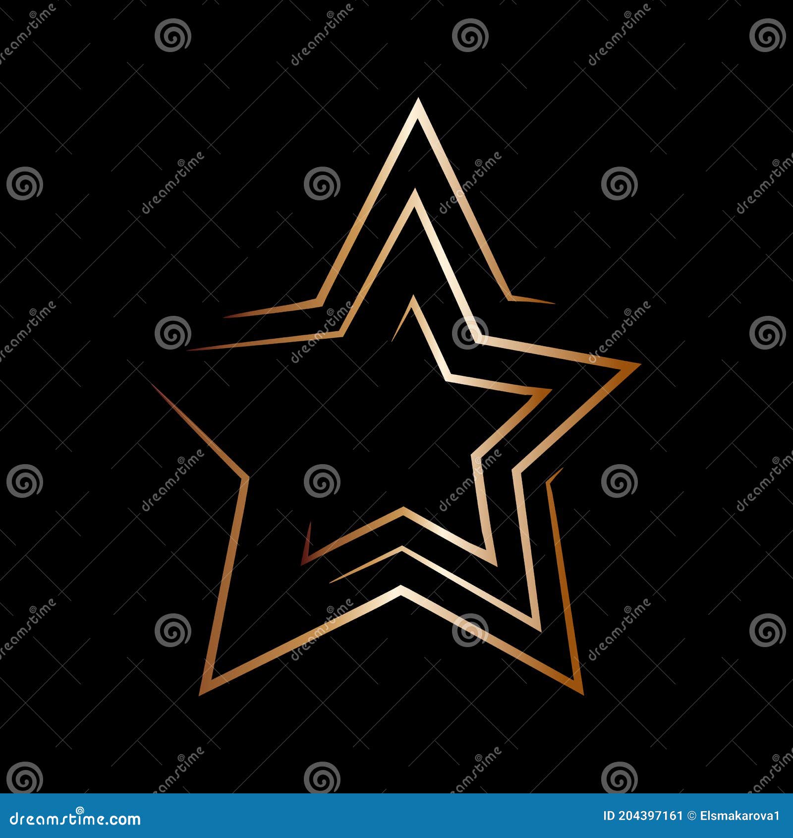 Abstract Stylized Star on a Black Background. Clipart for Your ...