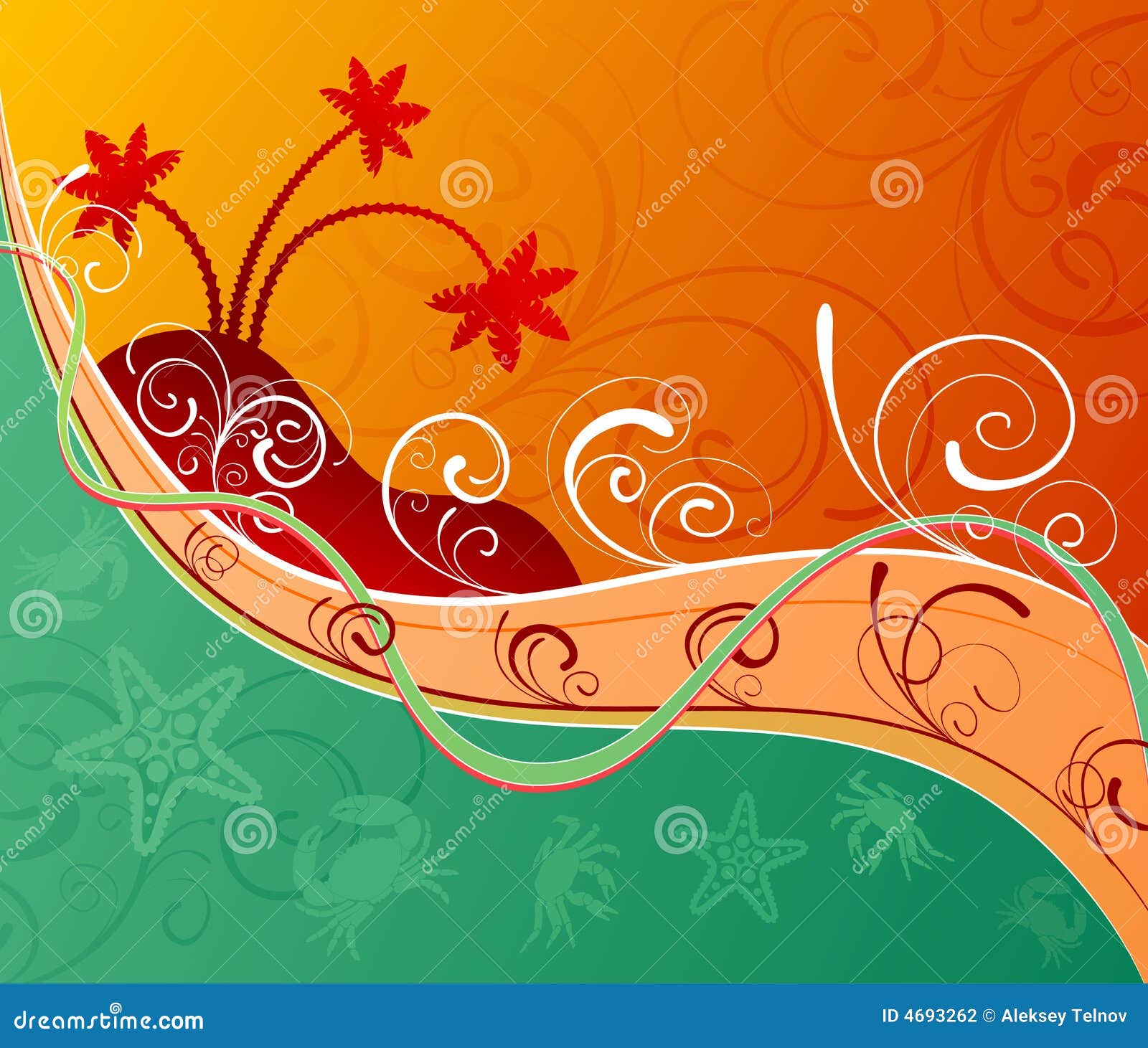 Abstract summer background stock vector. Illustration of scroll - 4693262