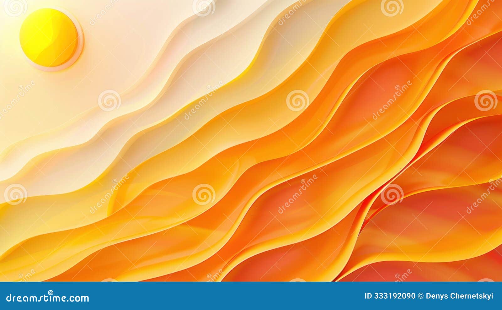 Abstract Summer Background with Bright Waves and Sun Motifs Stock ...