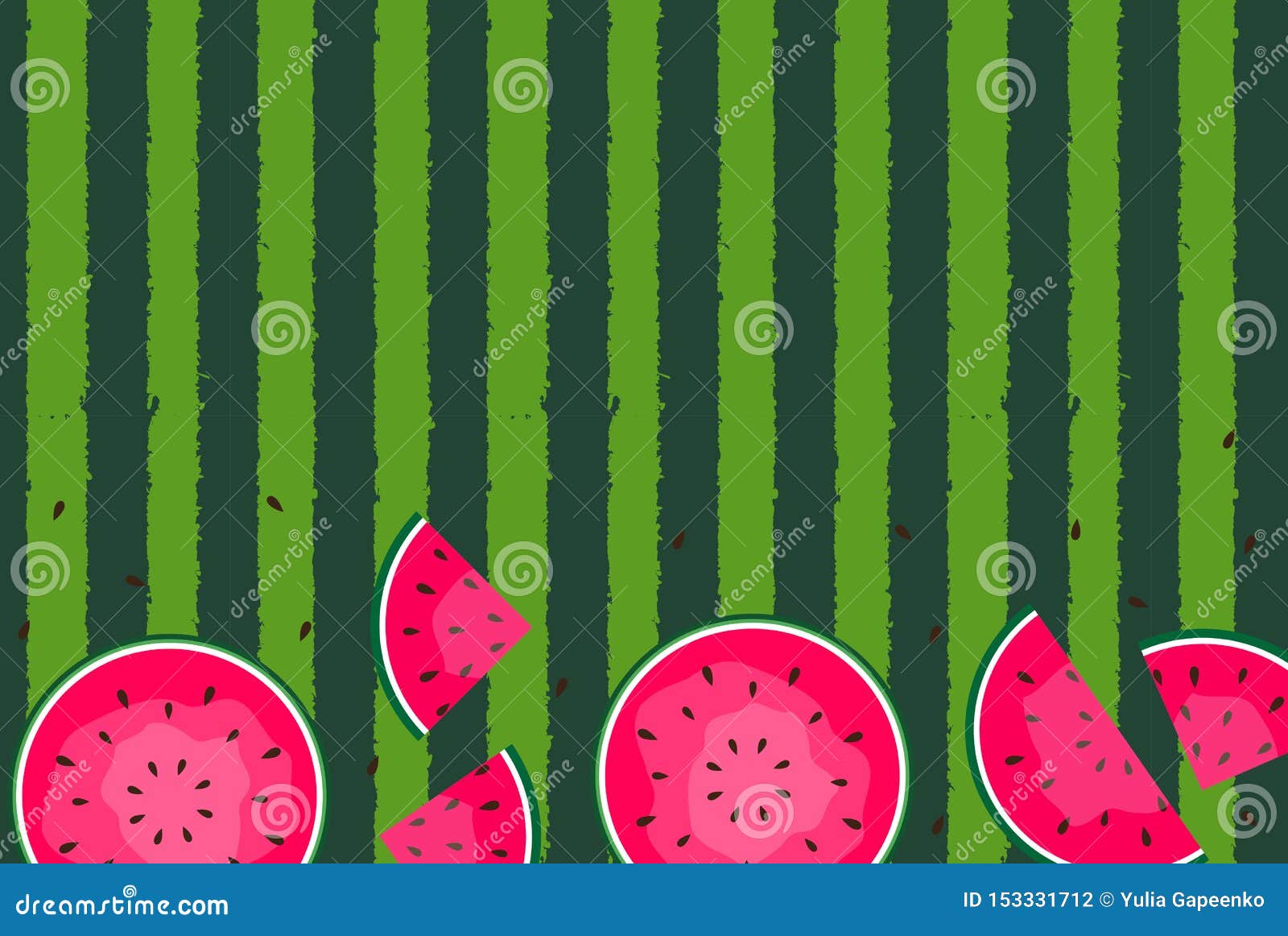 Abstract Summer Background with Watermelon. Vector Illustration Stock ...