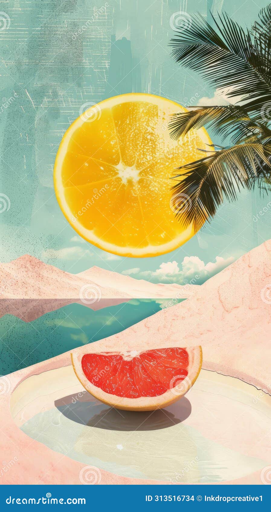 Abstract Summer Collage Illustration. Trendy Collage Design ...