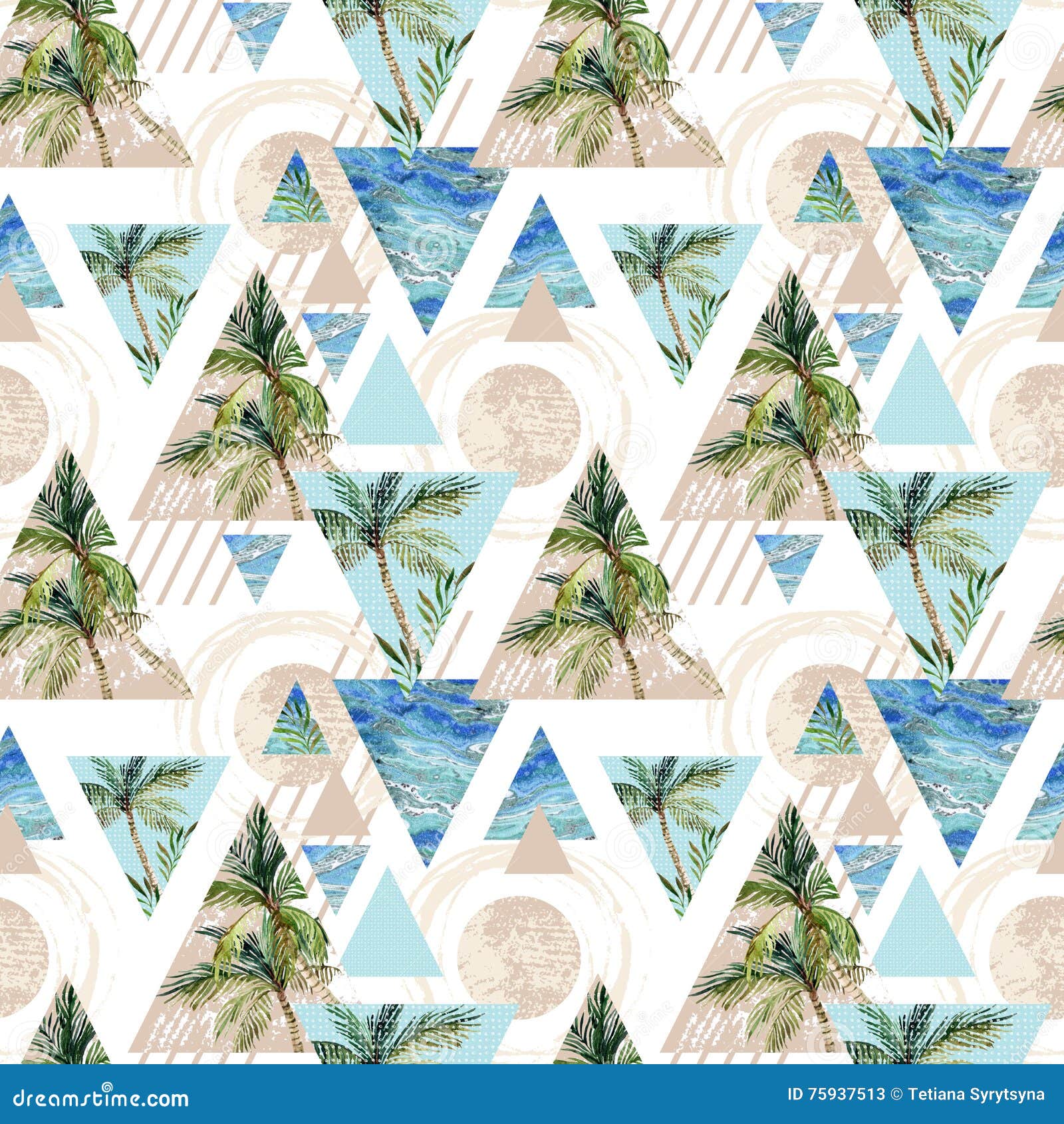 Abstract Summer Geometric Seamless Pattern. Stock Illustration ...