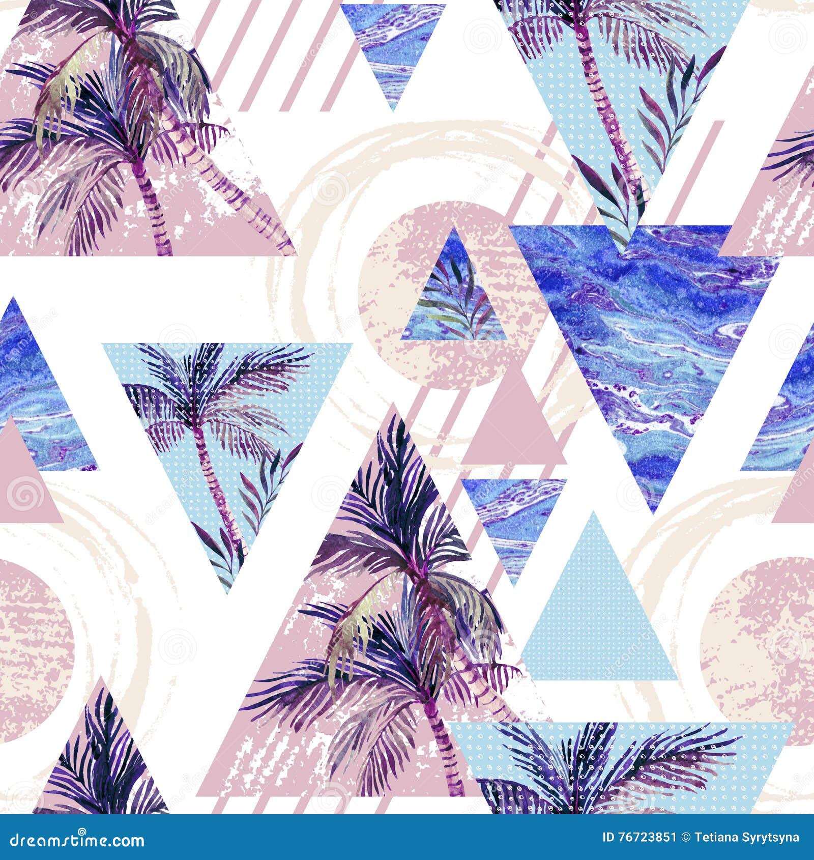 Abstract Summer Geometric Seamless Pattern. Stock Illustration ...