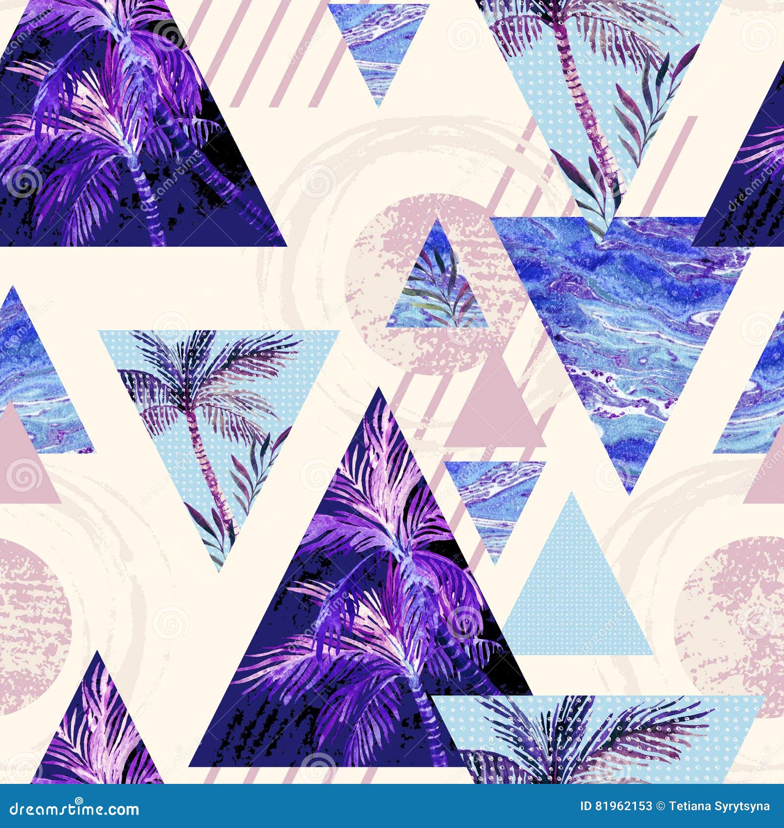 Abstract Summer Geometric Seamless Pattern. Stock Illustration ...
