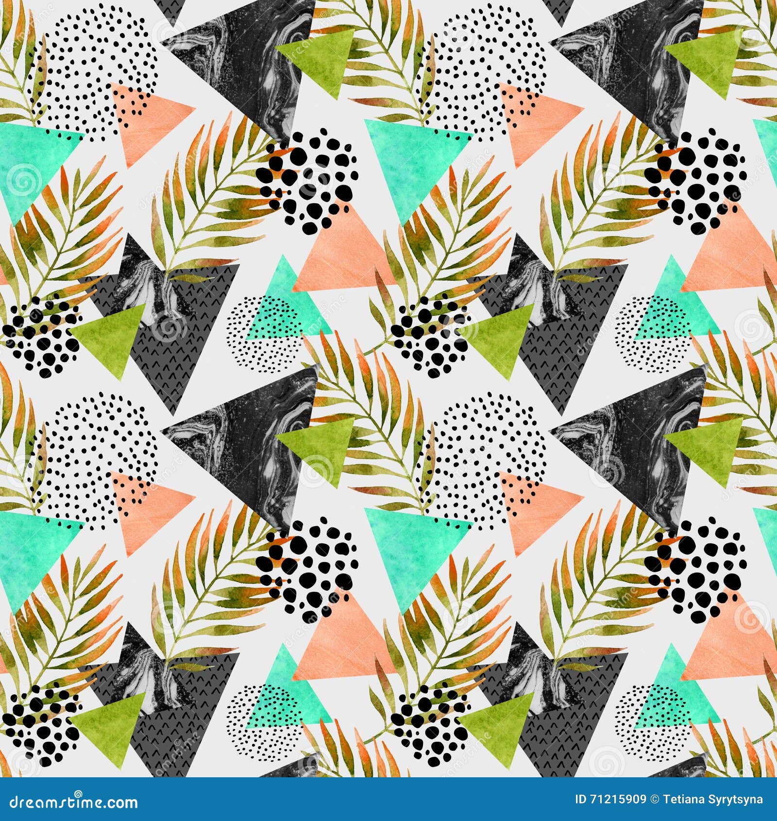 Abstract Summer Geometric Seamless Pattern Stock Illustration ...