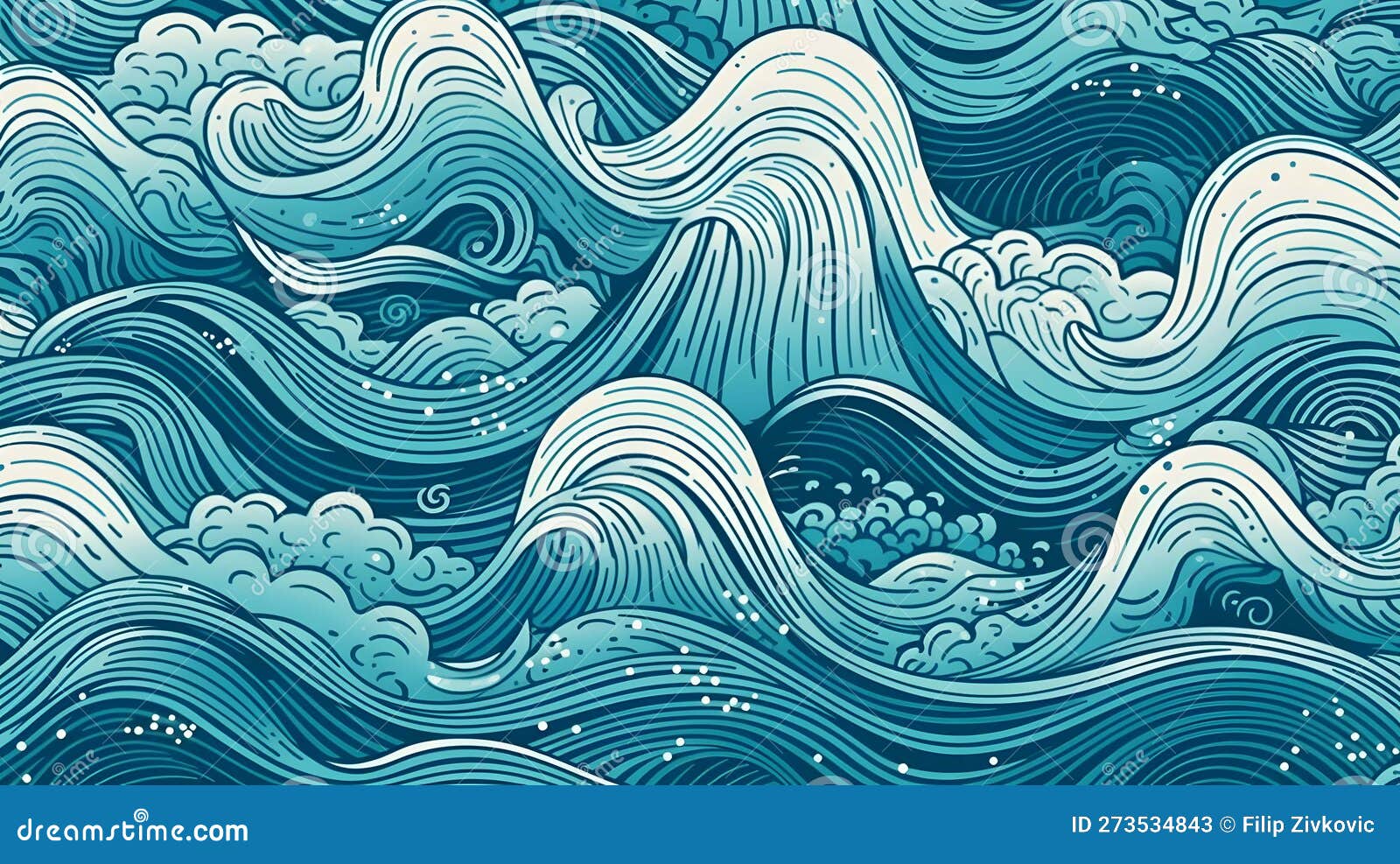 Abstract Summer Ocean Waves Background, Generative AI Stock ...