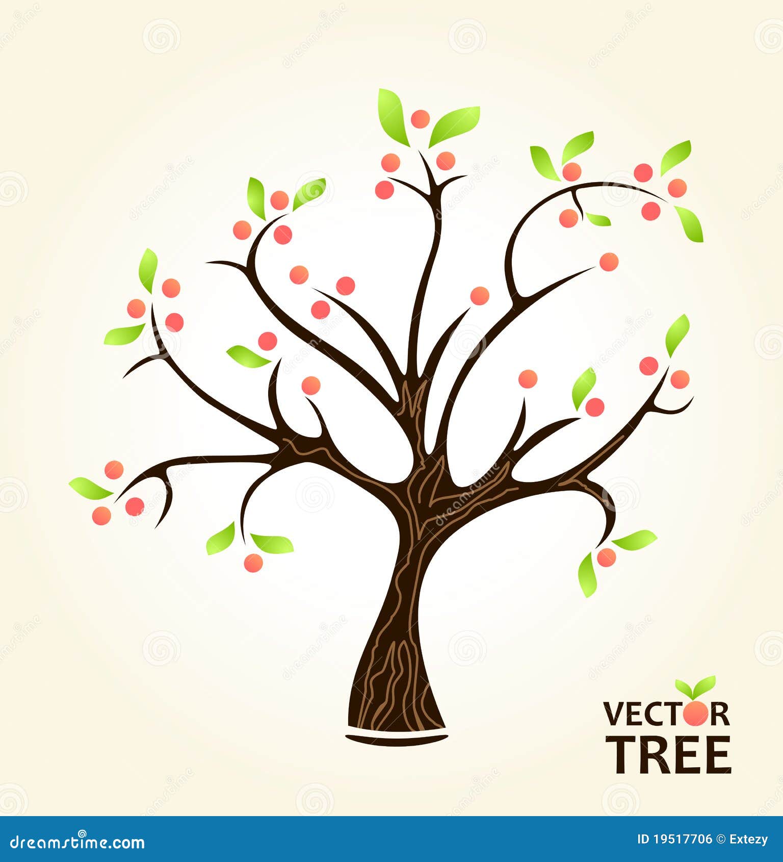 Abstract summer tree stock vector. Illustration of outline - 19517706