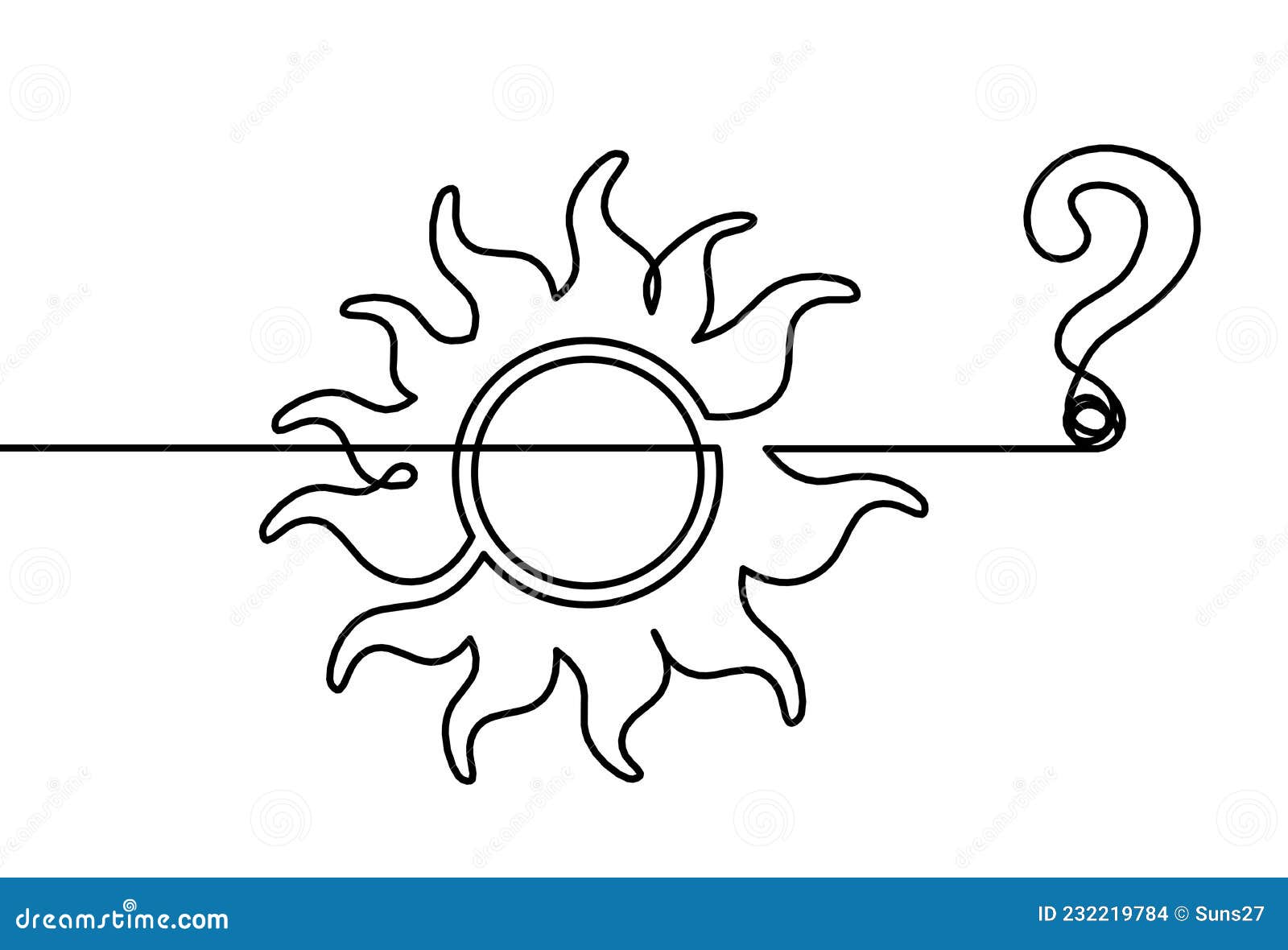 Abstract Sun with Clouds and Question Mark Stock Vector - Illustration ...