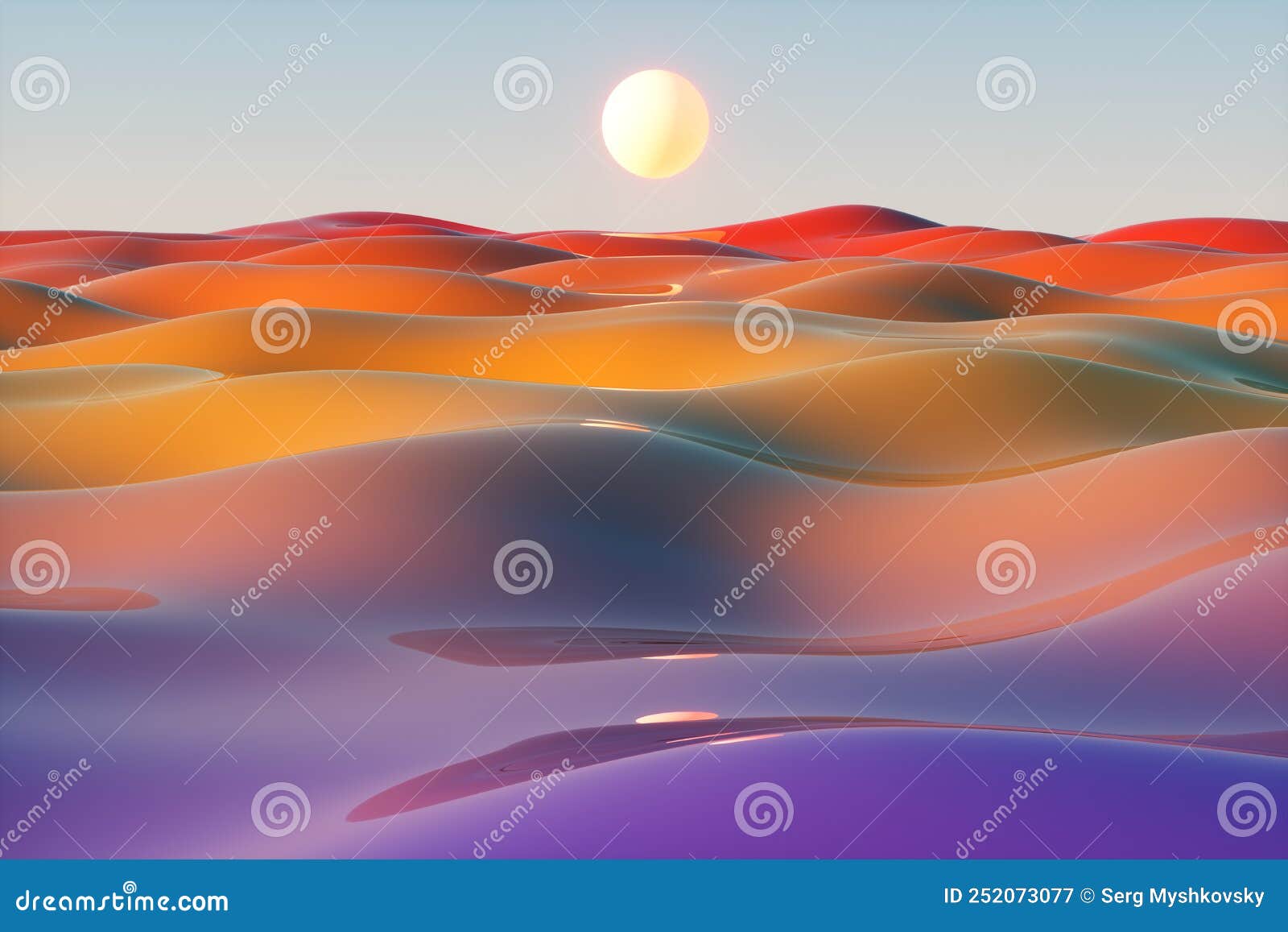 Abstract Sun in Gradient Desert. Stock Illustration - Illustration of ...
