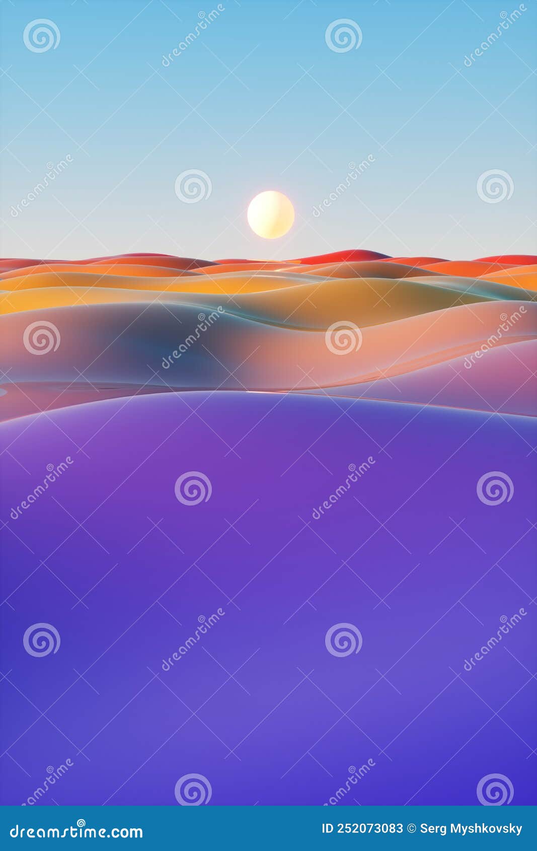 Abstract Sun in Gradient Desert. Stock Illustration - Illustration of ...