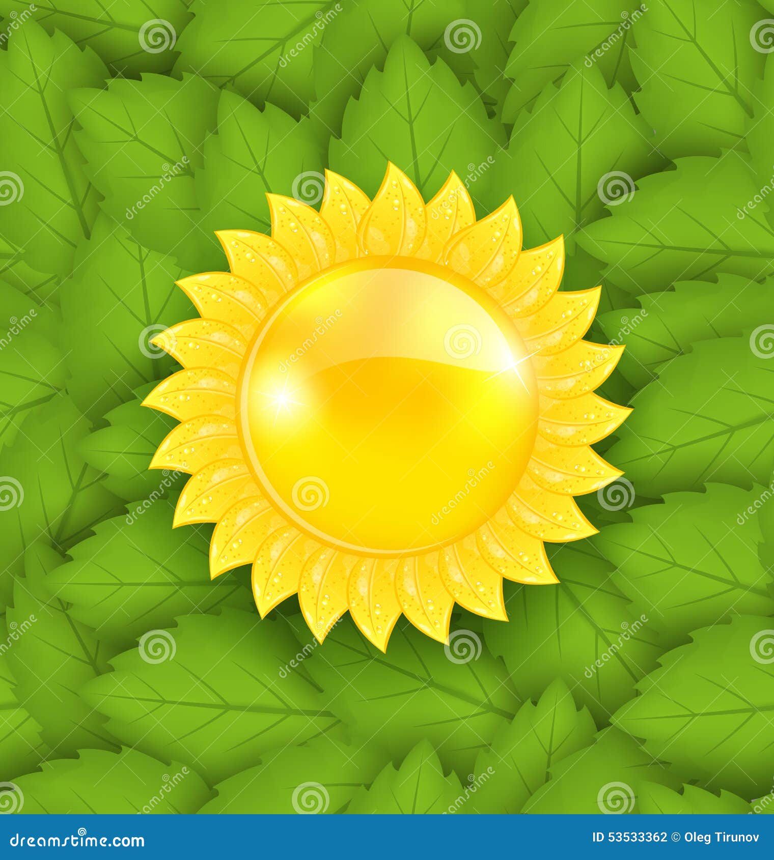 Abstract Sun on Green Leaves Seamless Texture, Eco Friendly Stock ...