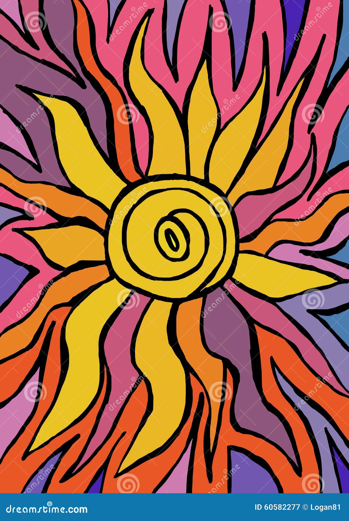 Abstract sun stock illustration. Illustration of comic - 60582277