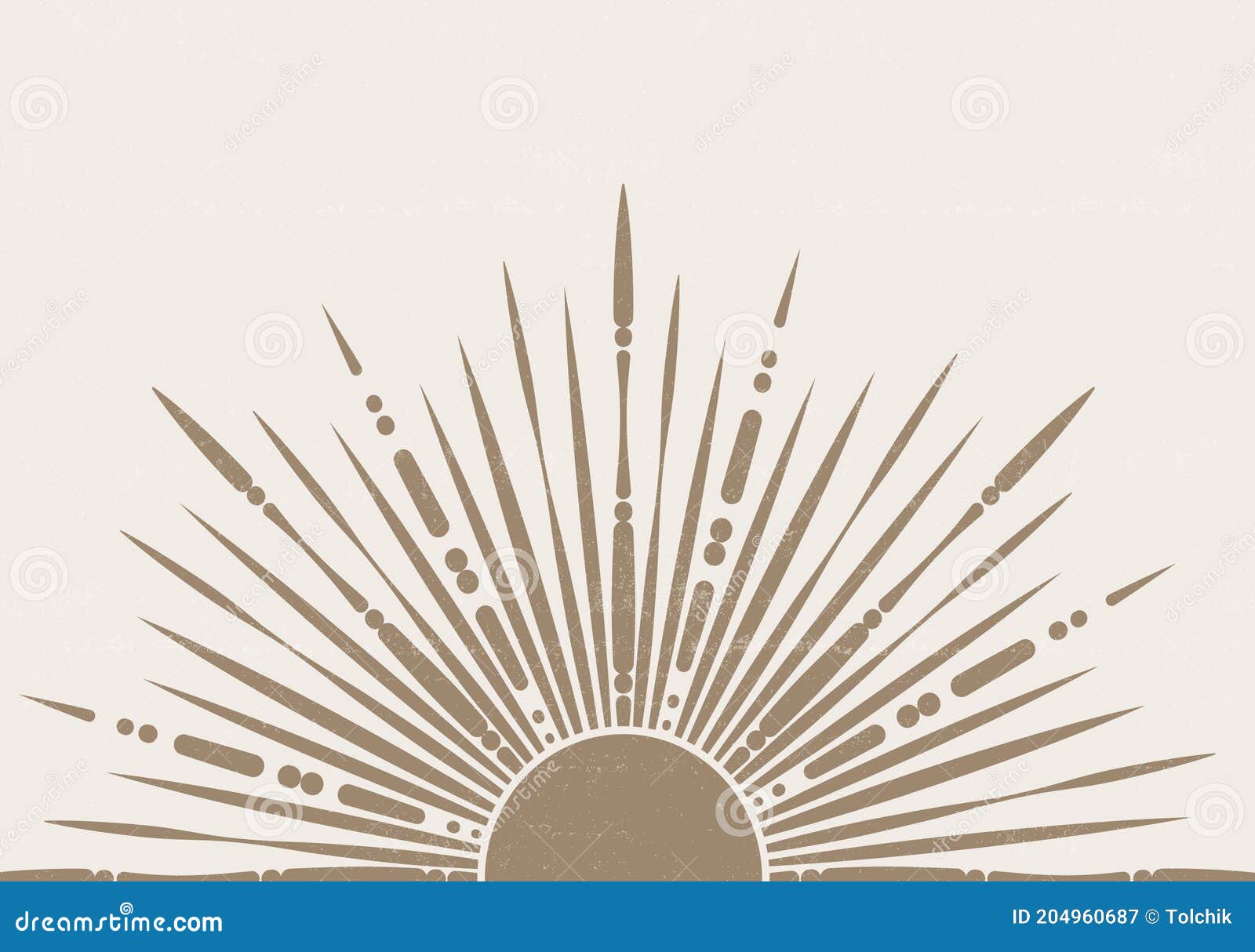 Abstract Sun Print Boho Minimalist Printable Wall Art Stock Vector ...